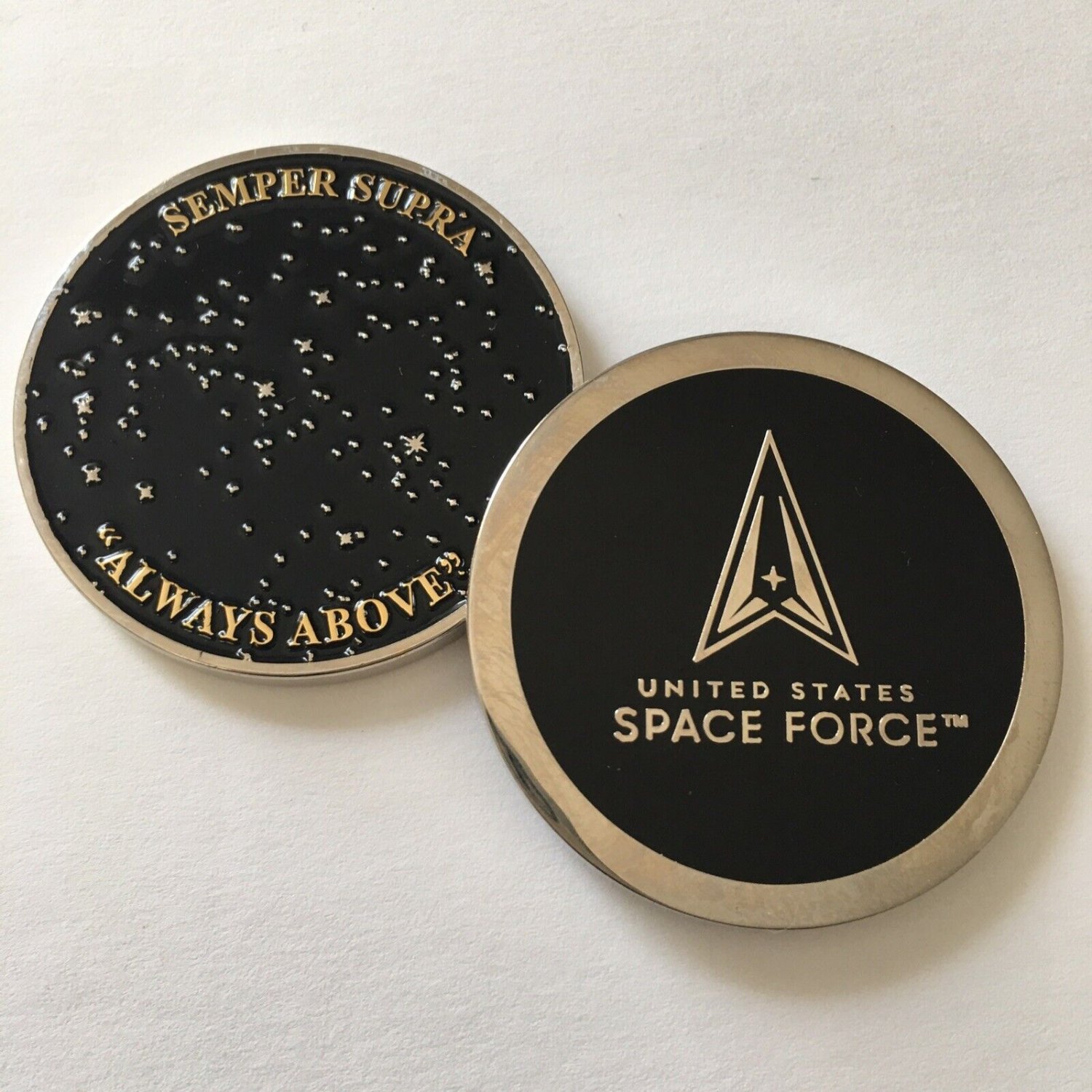U.S. SPACE FORCE Challenge Coin USAF Semper Sutra Always Above Large 1. ...
