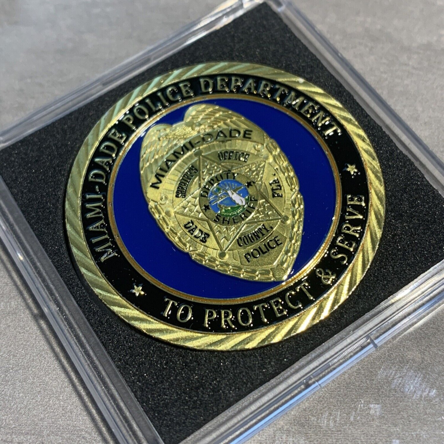MIAMI-DADE POLICE DEPARTMENT GOLD PLATED FINISH Police Challenge Coin w ...