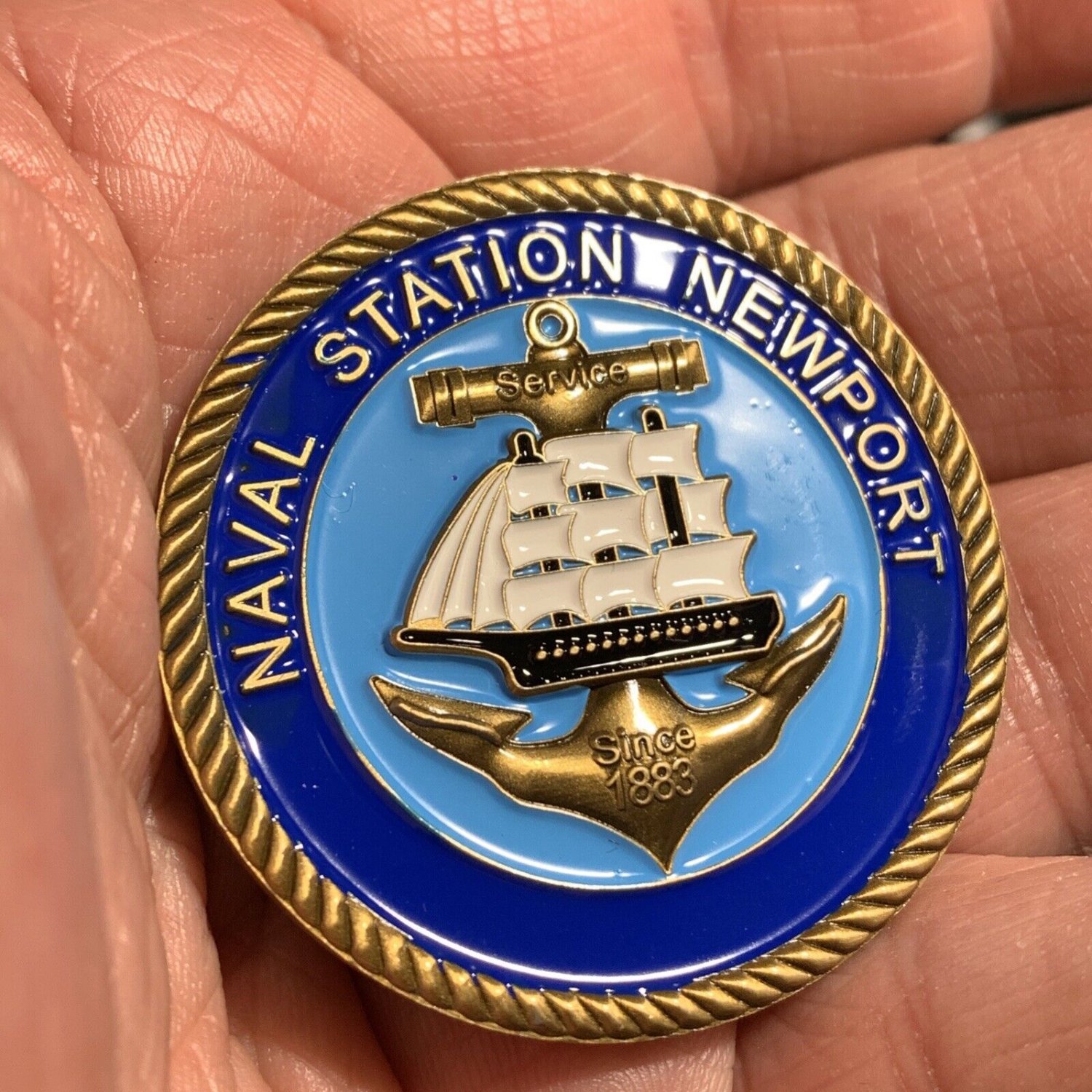 Naval Station NEWPORT CHALLENGE COIN 1.75" Rhode Island USA US NAS w BOX!