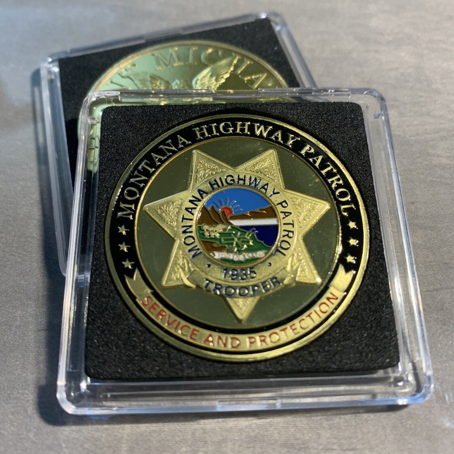 MONTANA HIGHWAY PATROL - Trooper - Challenge Coin w CASE! New