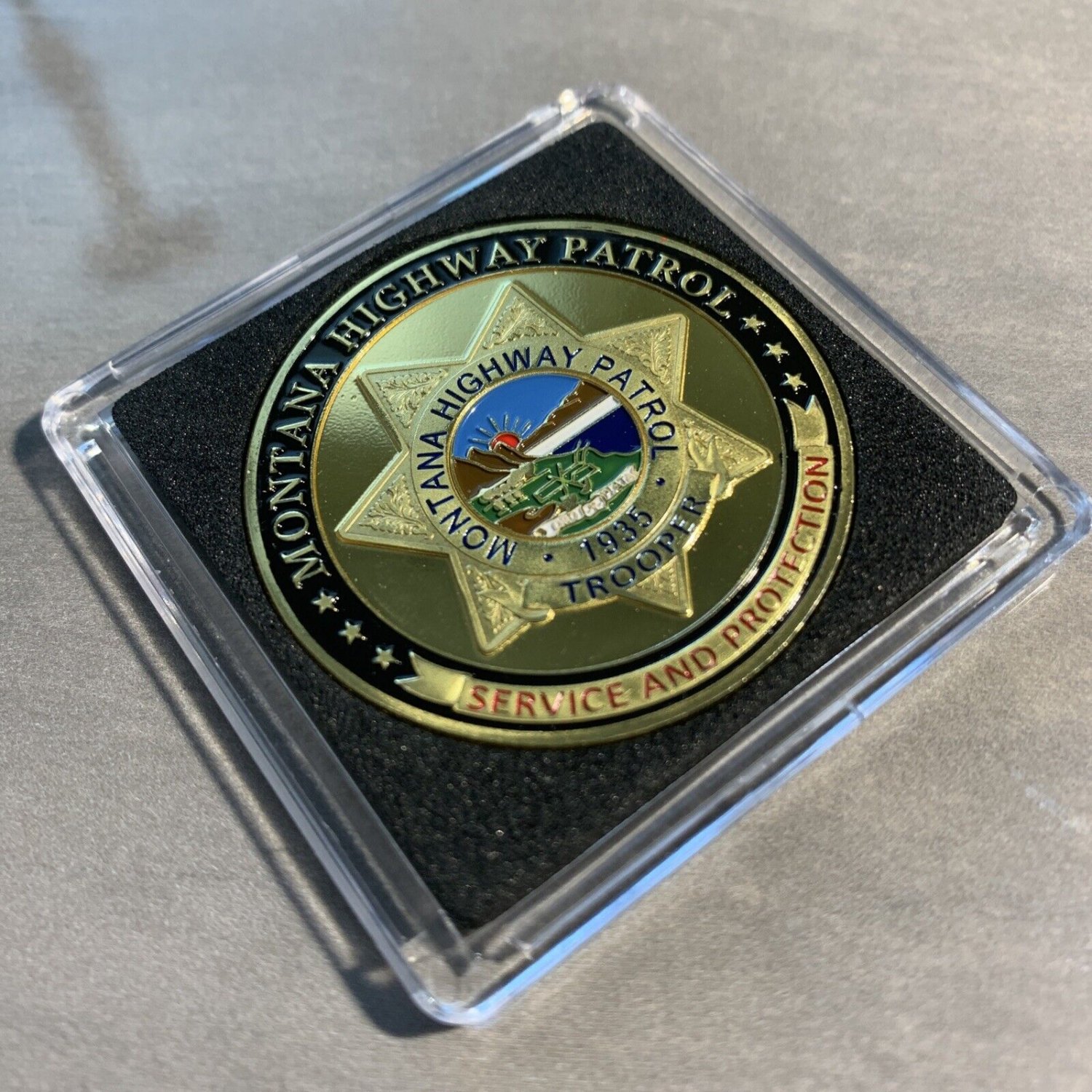 MONTANA HIGHWAY PATROL - Trooper - Challenge Coin w CASE! New