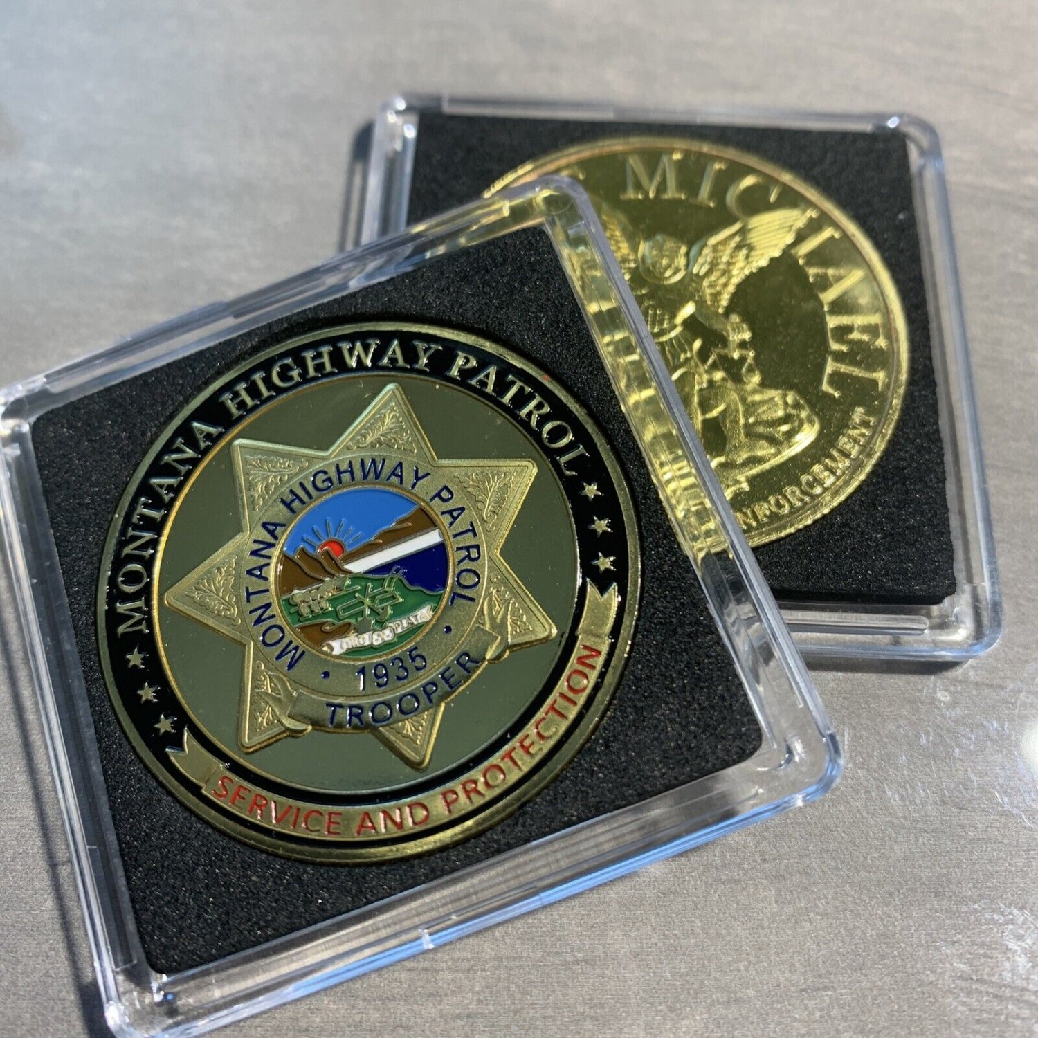 MONTANA HIGHWAY PATROL - Trooper - Challenge Coin w CASE! New