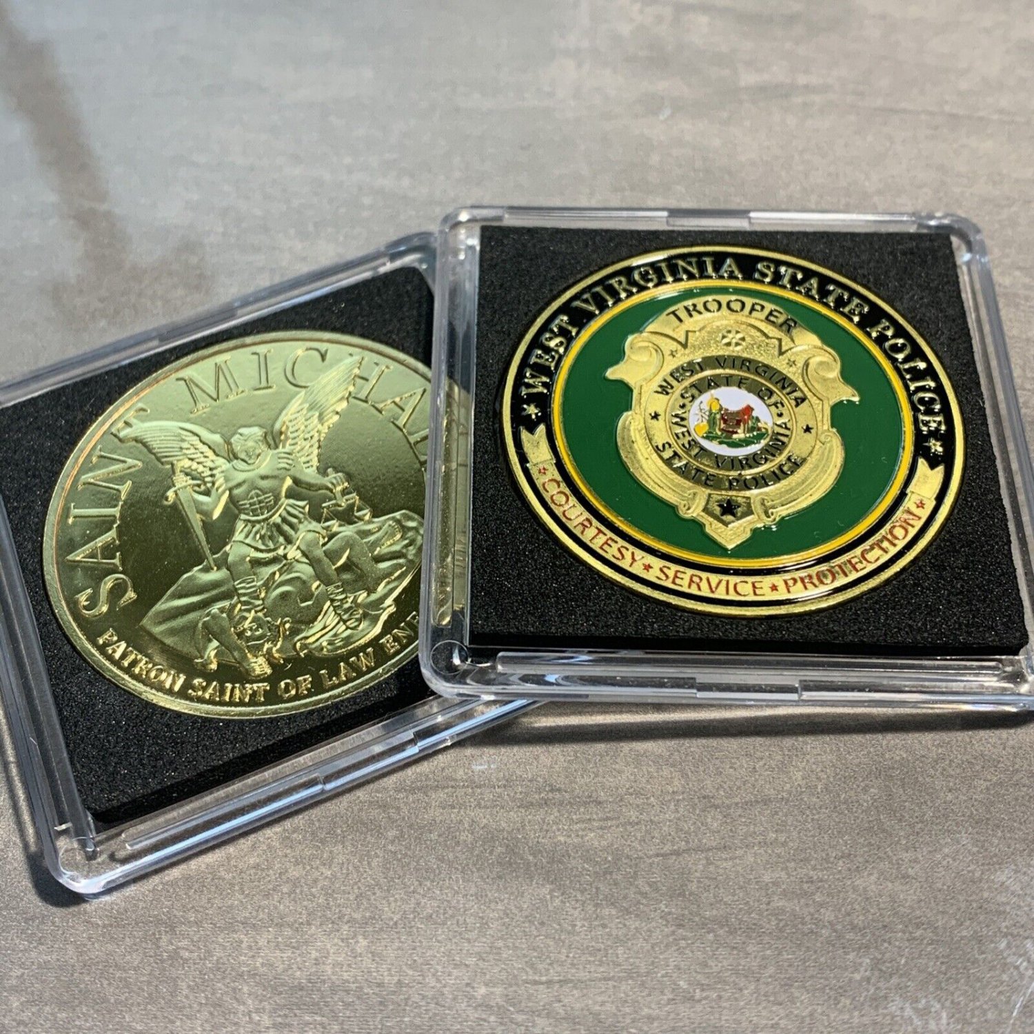 West Virginia State Police Trooper Challenge Coin St Michael Prayer