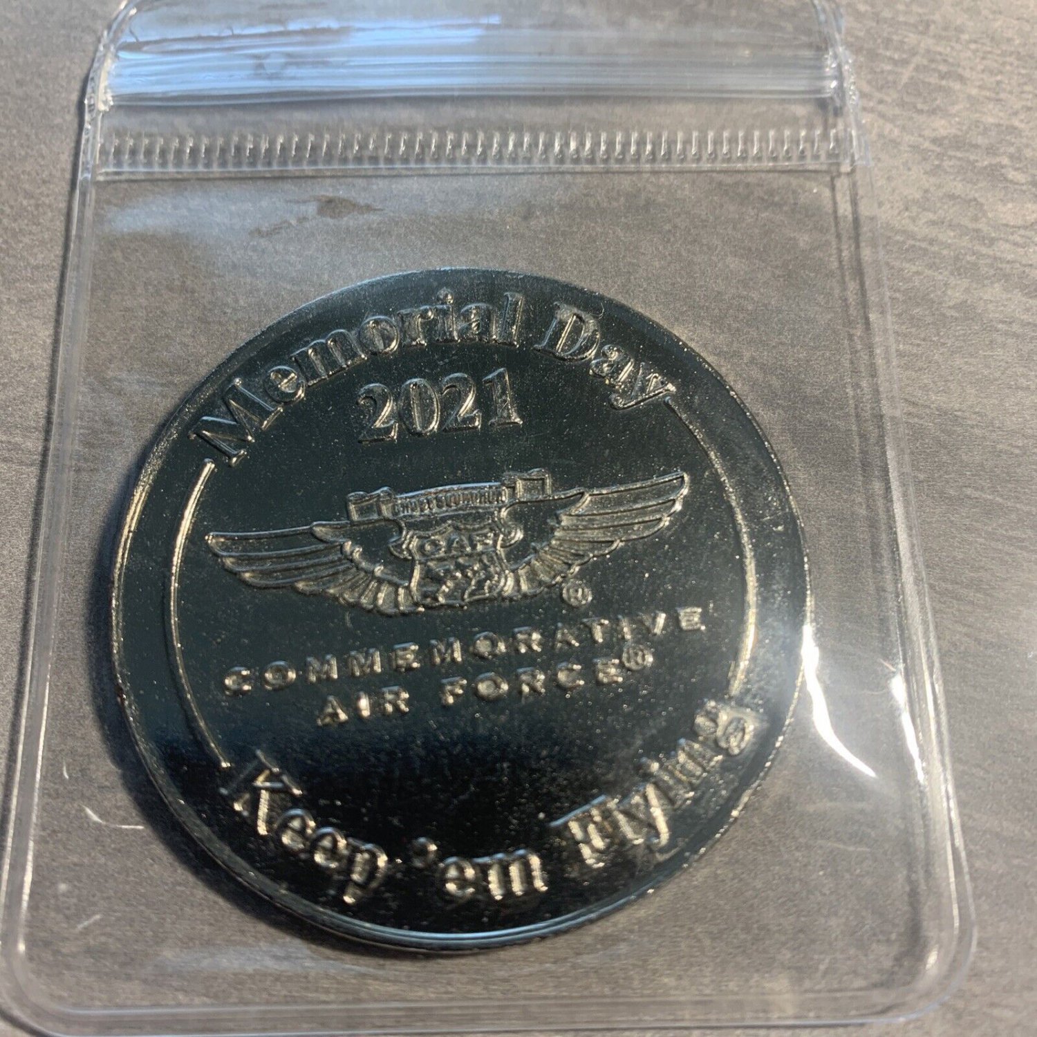 WW2 USAF F6F " HELLCAT FIGHTER 1.75" Challenge Coin w PVC Pouch NICE!