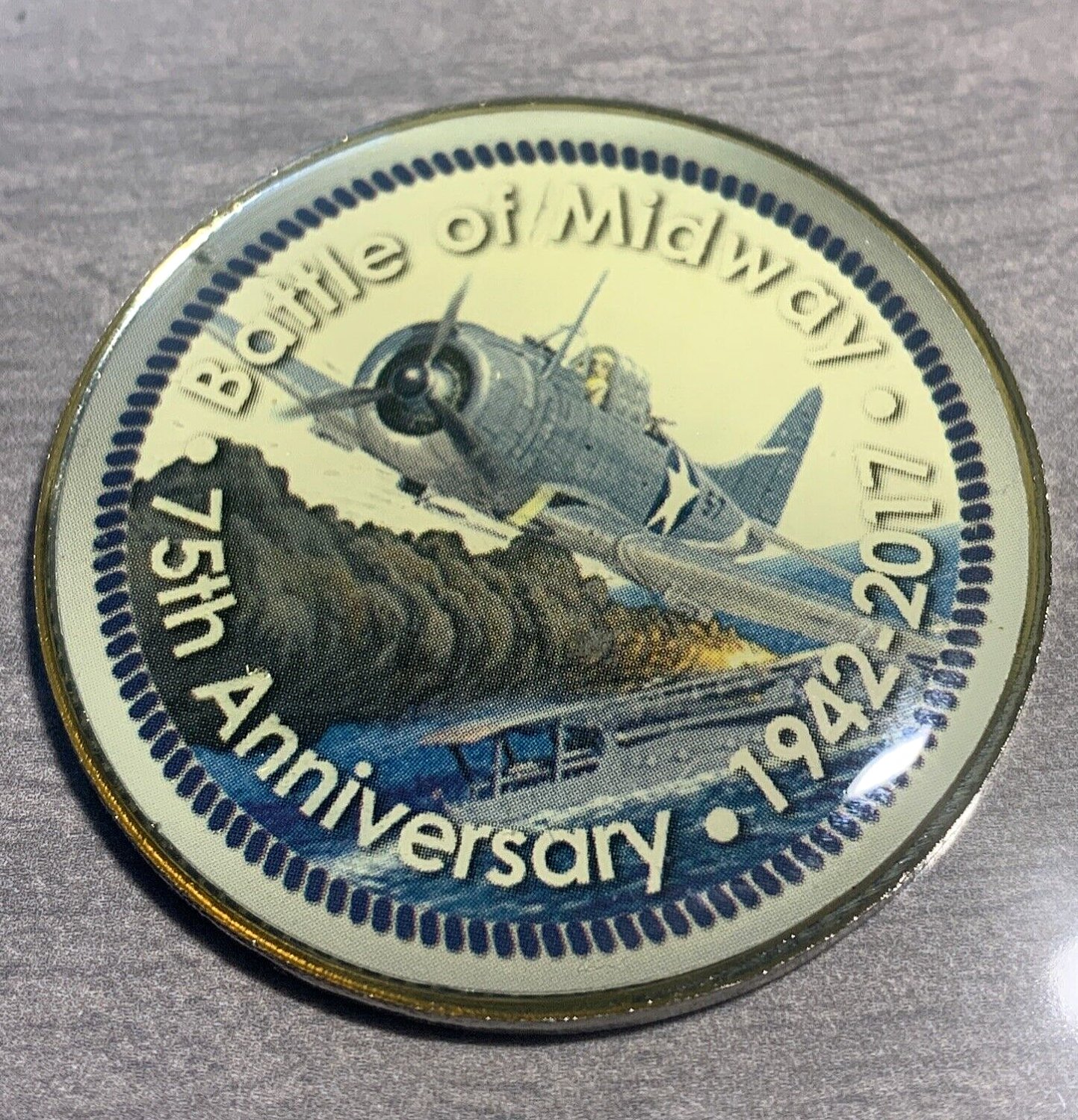 WW2 Battle of Midway 75TH ANNIVERSARY 1.75" Challenge Coin w PVC Pouch