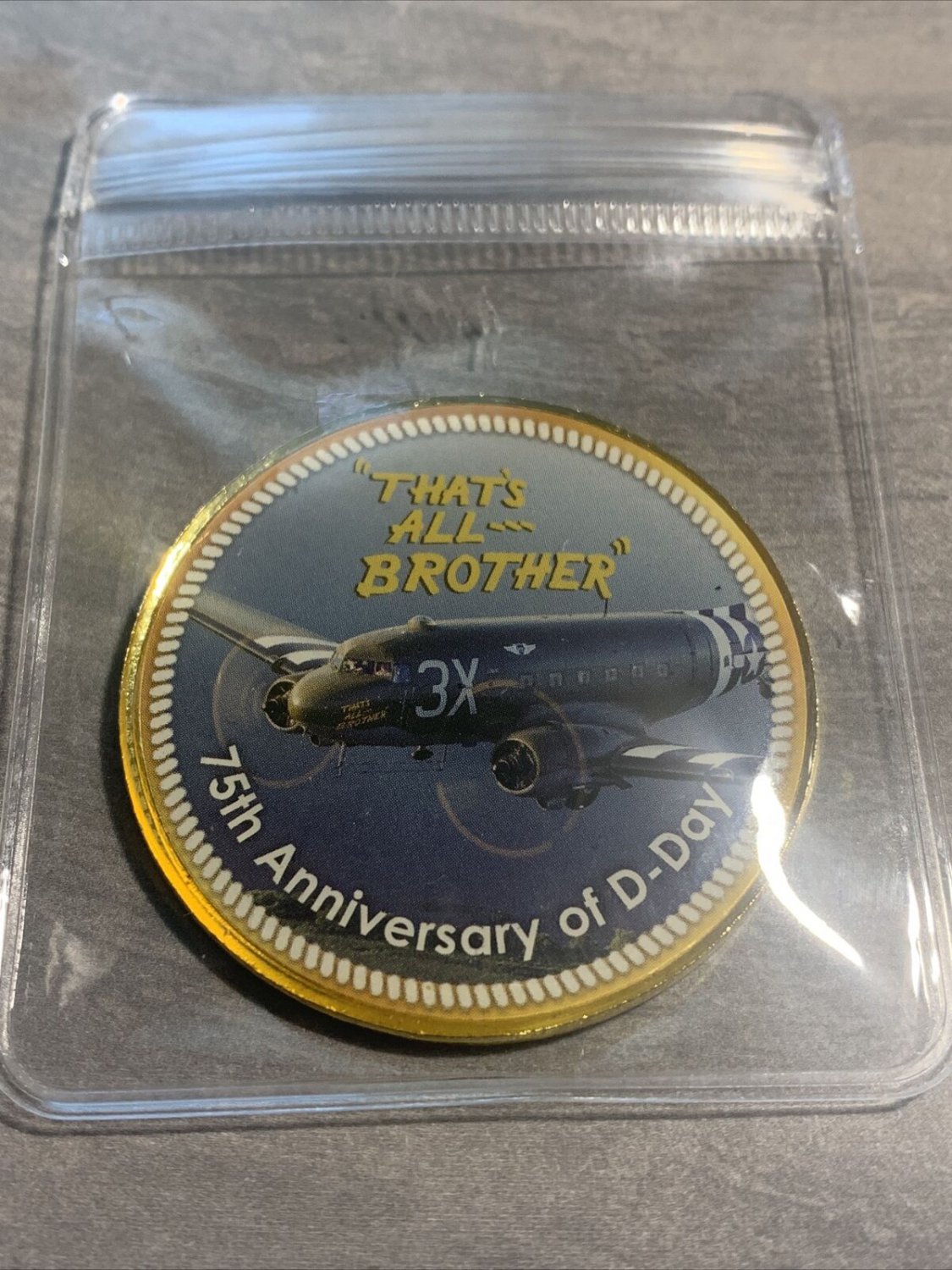 WW2 D-DAY 75TH ANNIVERSARY 1.75" Challenge Coin w PVC Pouch