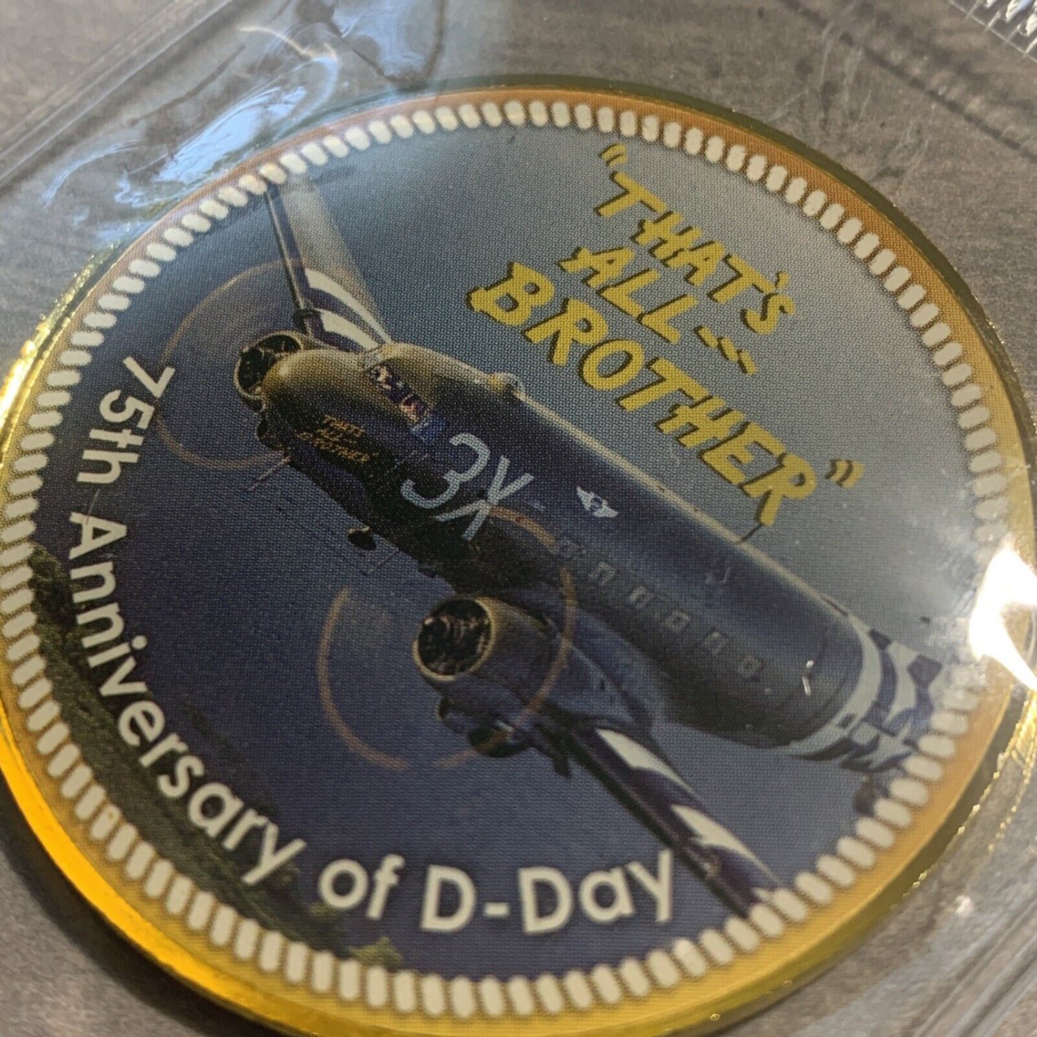 WW2 D-DAY 75TH ANNIVERSARY 1.75" Challenge Coin w PVC Pouch