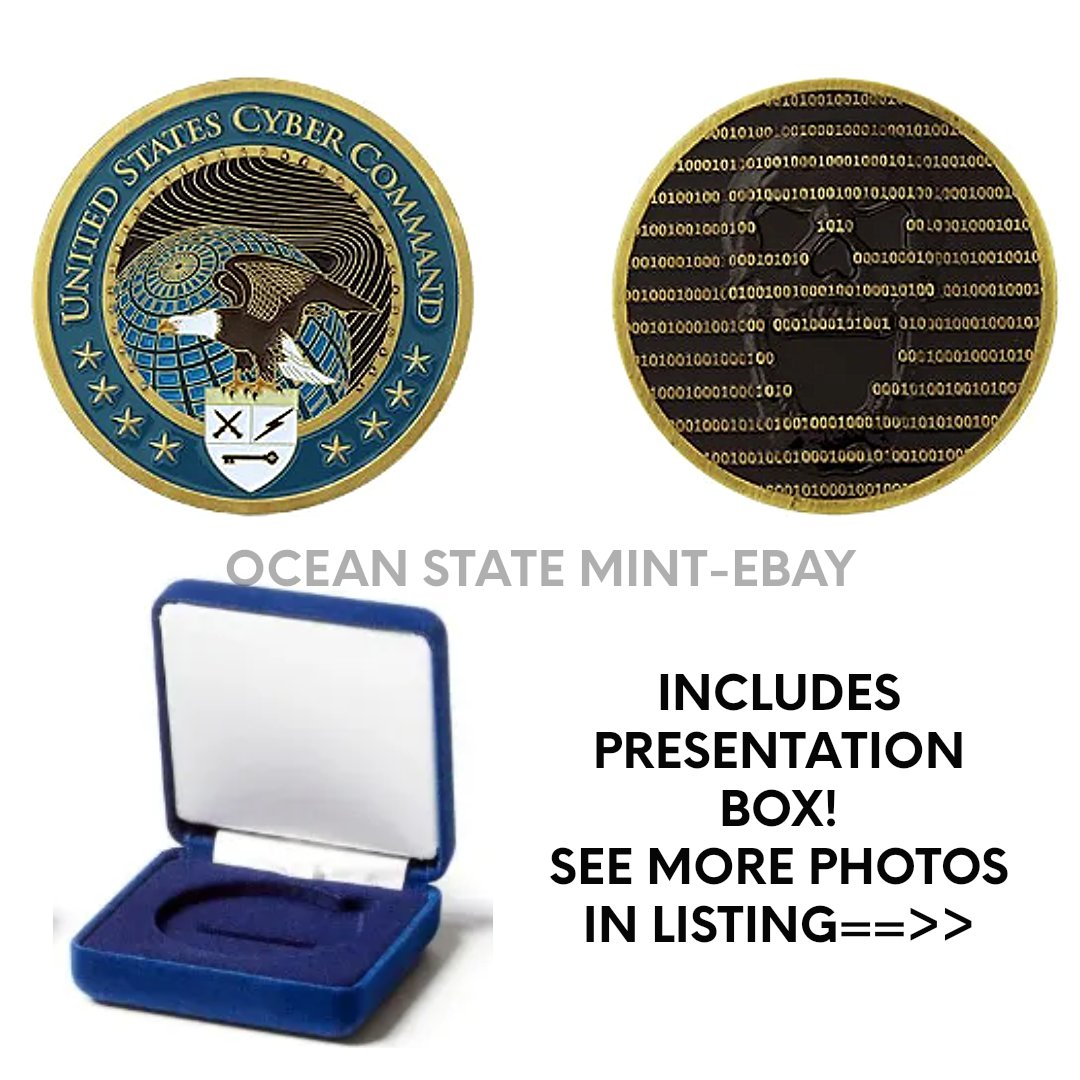 US CYBER COMMAND Challenge Coin DOD USCYBERCOM 1.75" w/PRESENTATION BOX