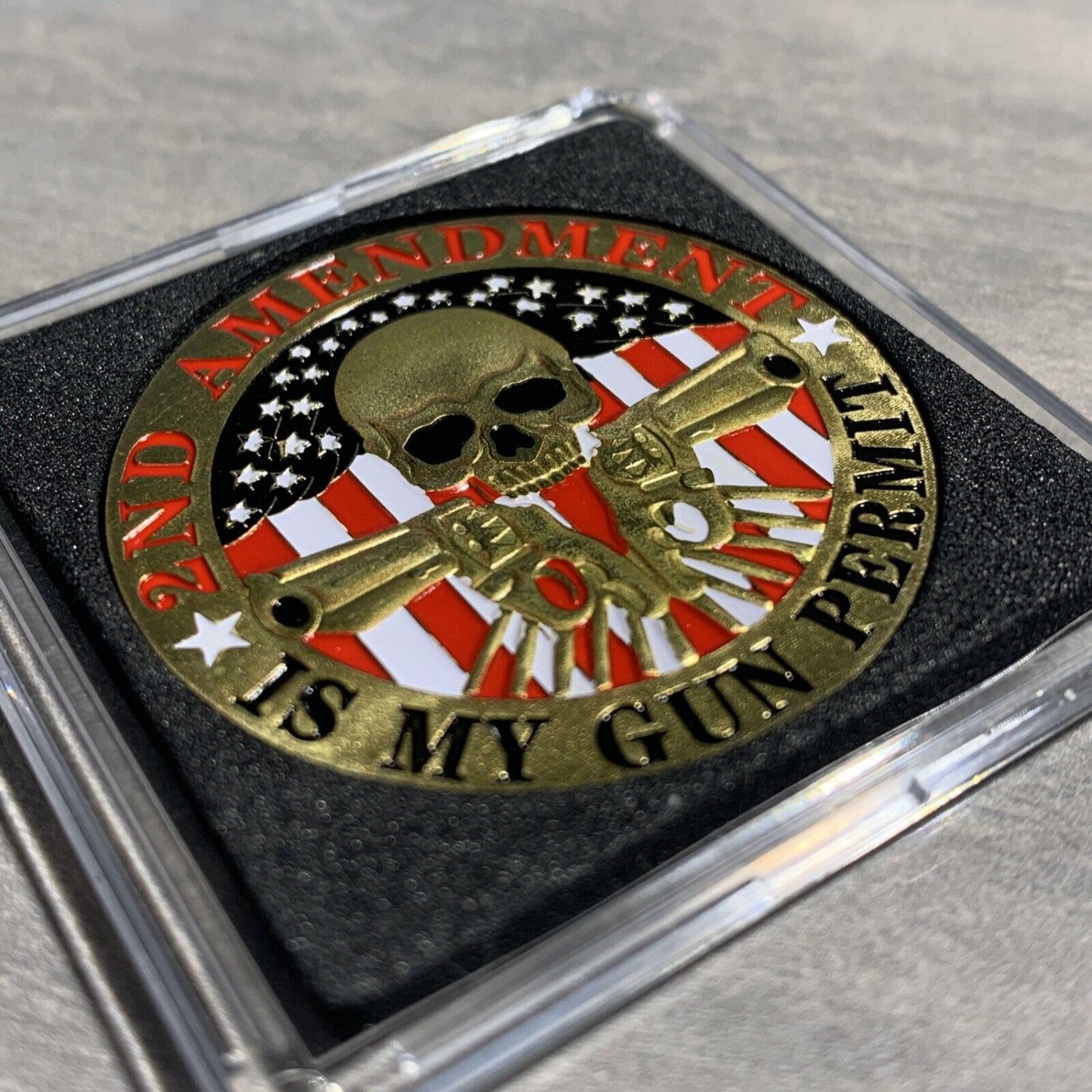 2nd Amendment Challenge Coin Right to Keep & Bear Arms-NEW GOLD PL With ...