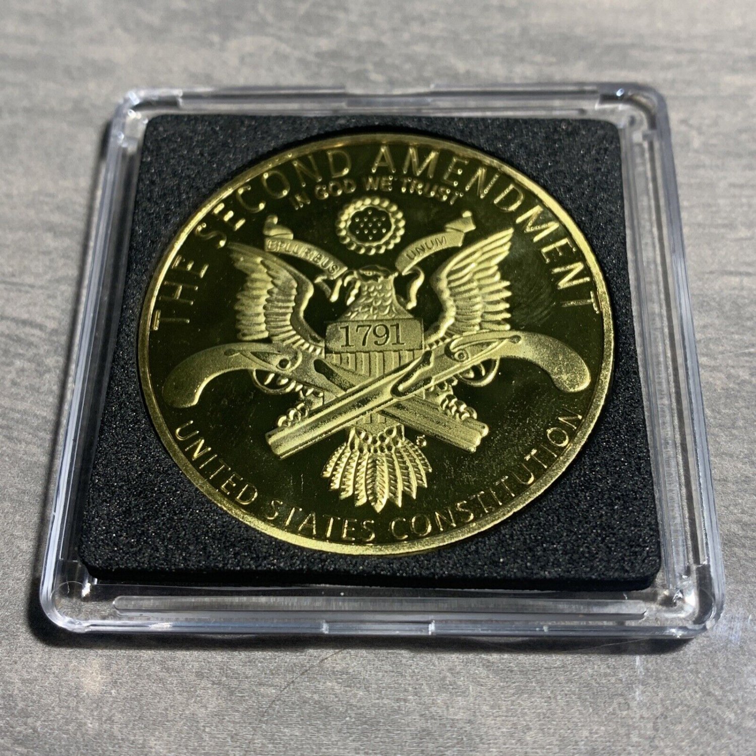 2nd Amendment Challenge Coin Right to Keep & Bear Arms-NEW GOLD PL With ...