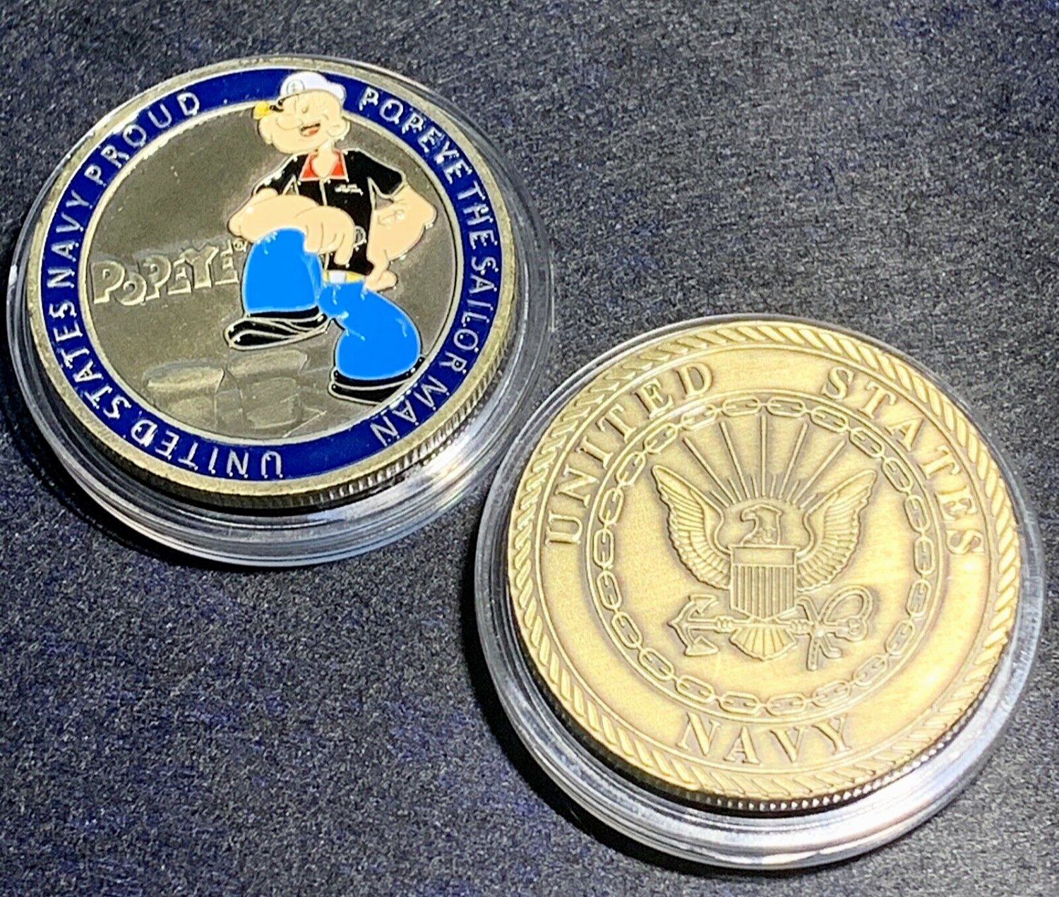 USN POPEYE The Sailor Man US Navy Proud Challenge Coin 40mm - NEW!