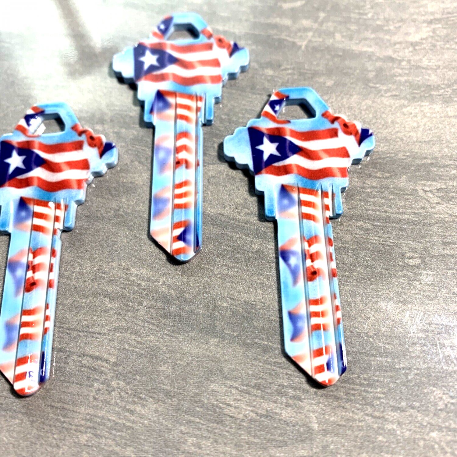 5X PUERTO RICO FLAG Uncut NEW House Key Blank-HOME HOUSE KEYS SCHLAGE SC-1
