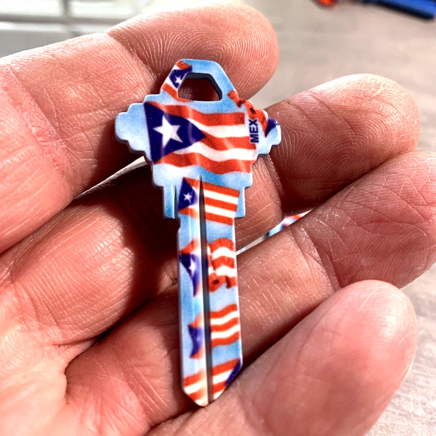 5X PUERTO RICO FLAG Uncut NEW House Key Blank-HOME HOUSE KEYS SCHLAGE SC-1