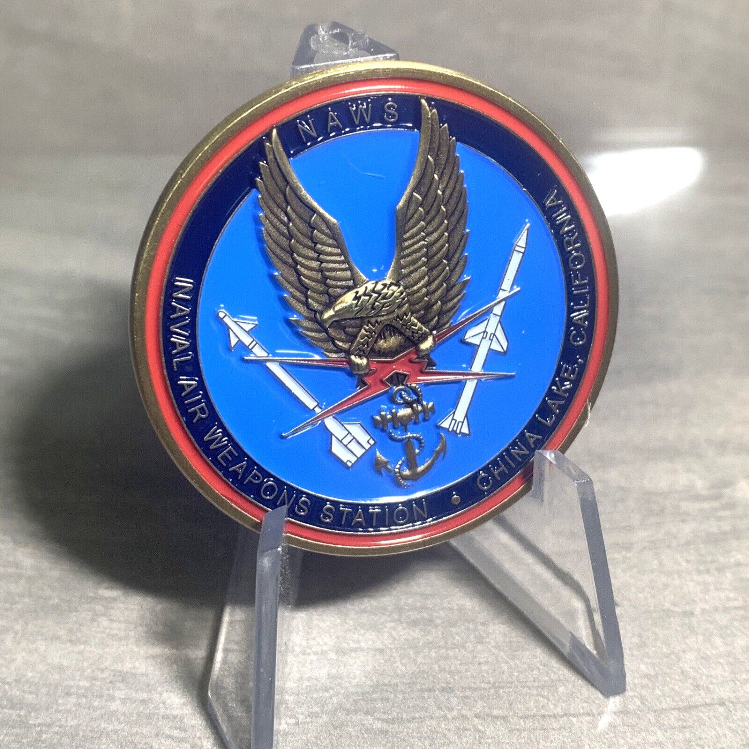 US NAVY NAVAL AIR WEAPONS STATION NWS CHINA LAKE CA CHALLENGE COIN 1.75 ...