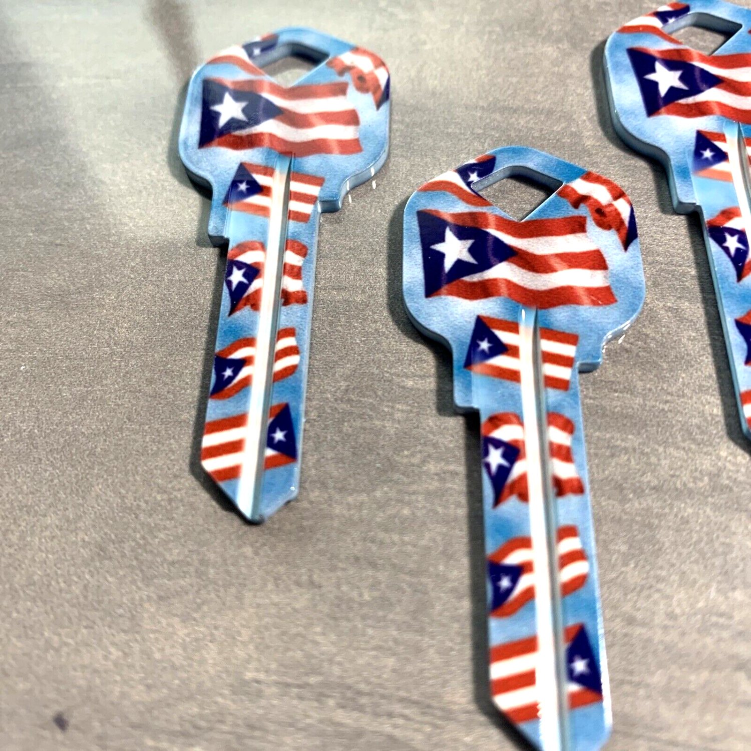 5X PUERTO RICO FLAG Uncut NEW House Key Blank-HOME HOUSE KEYS KWIKSET KW-1