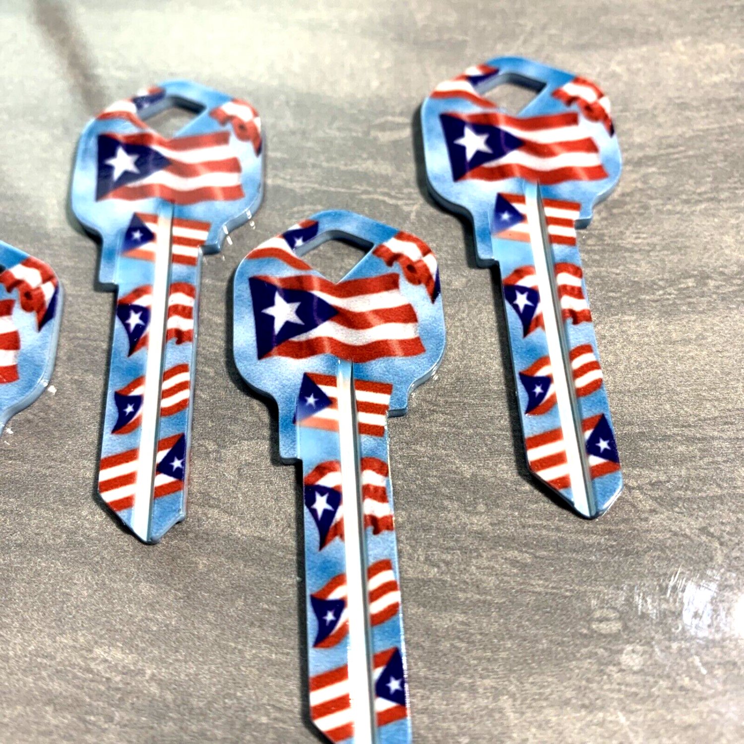 5X PUERTO RICO FLAG Uncut NEW House Key Blank-HOME HOUSE KEYS KWIKSET KW-1