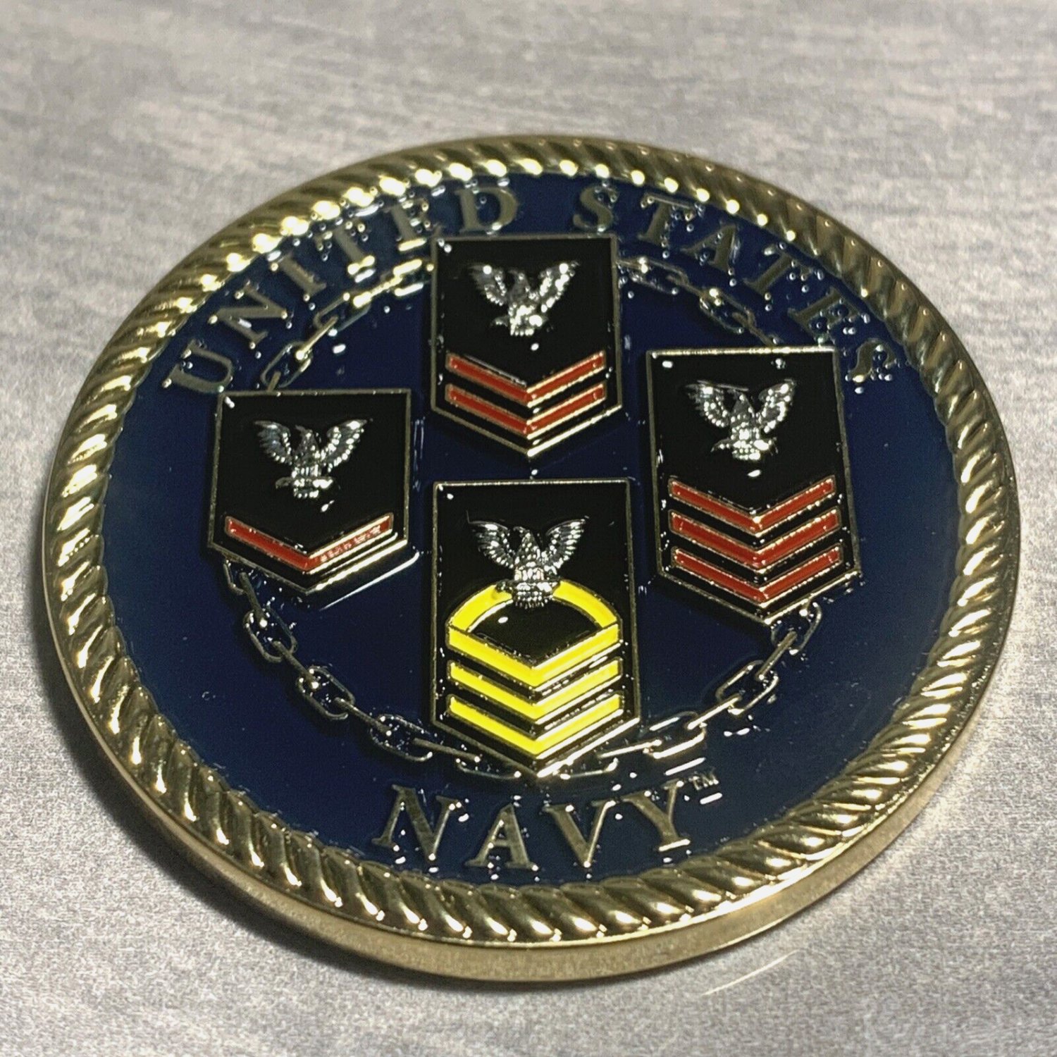 US NAVY CHINHAE KOREA Ranks-Commander Fleet Activities Challenge Coin 1 ...
