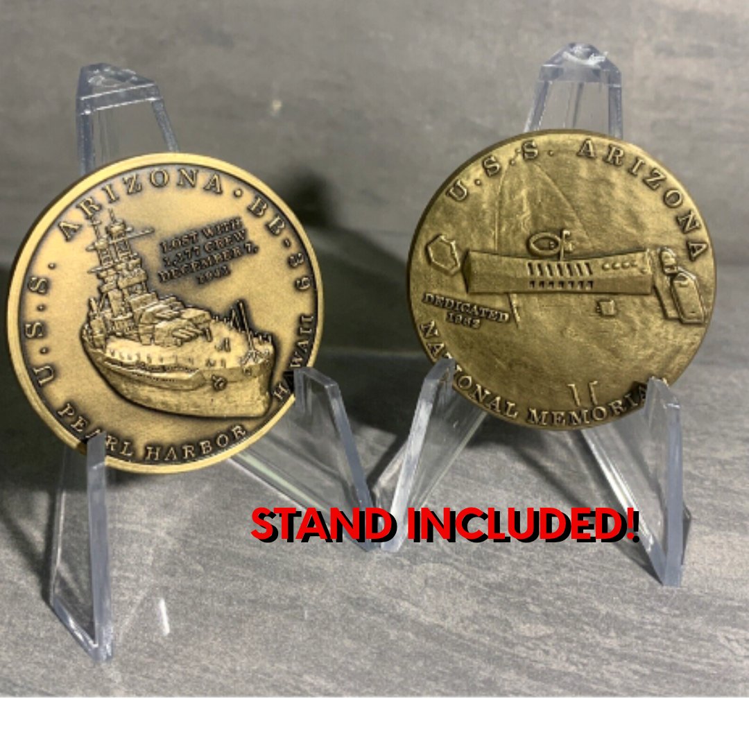 USS ARIZONA BB-39 MEMORIAL PEARL HARBOR HAWAII Challenge Coin 1.5" with ...