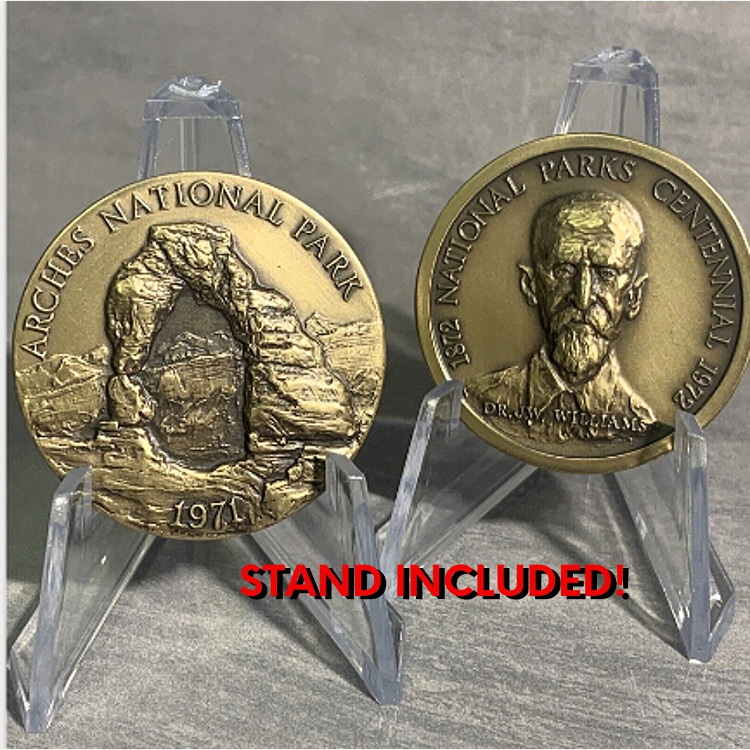 ARCHES NATIONAL PARK 1970 BRONZE Challenge Coin 1.5" with STAND
