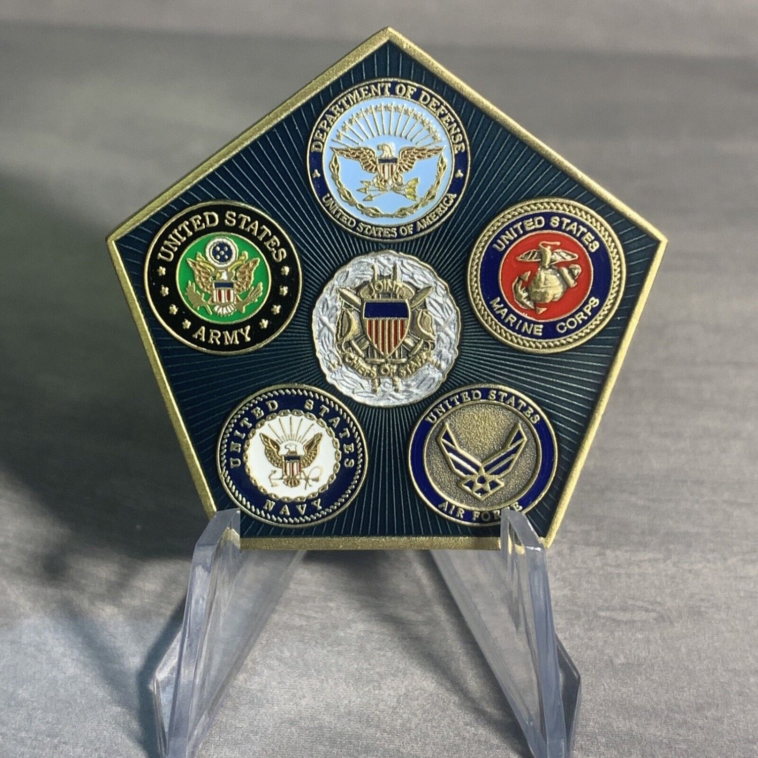 PENTAGON DOD-JOINT CHIEF OF STAFF CHALLENGE COIN ARMY, NAVY, AIR FORCE ...