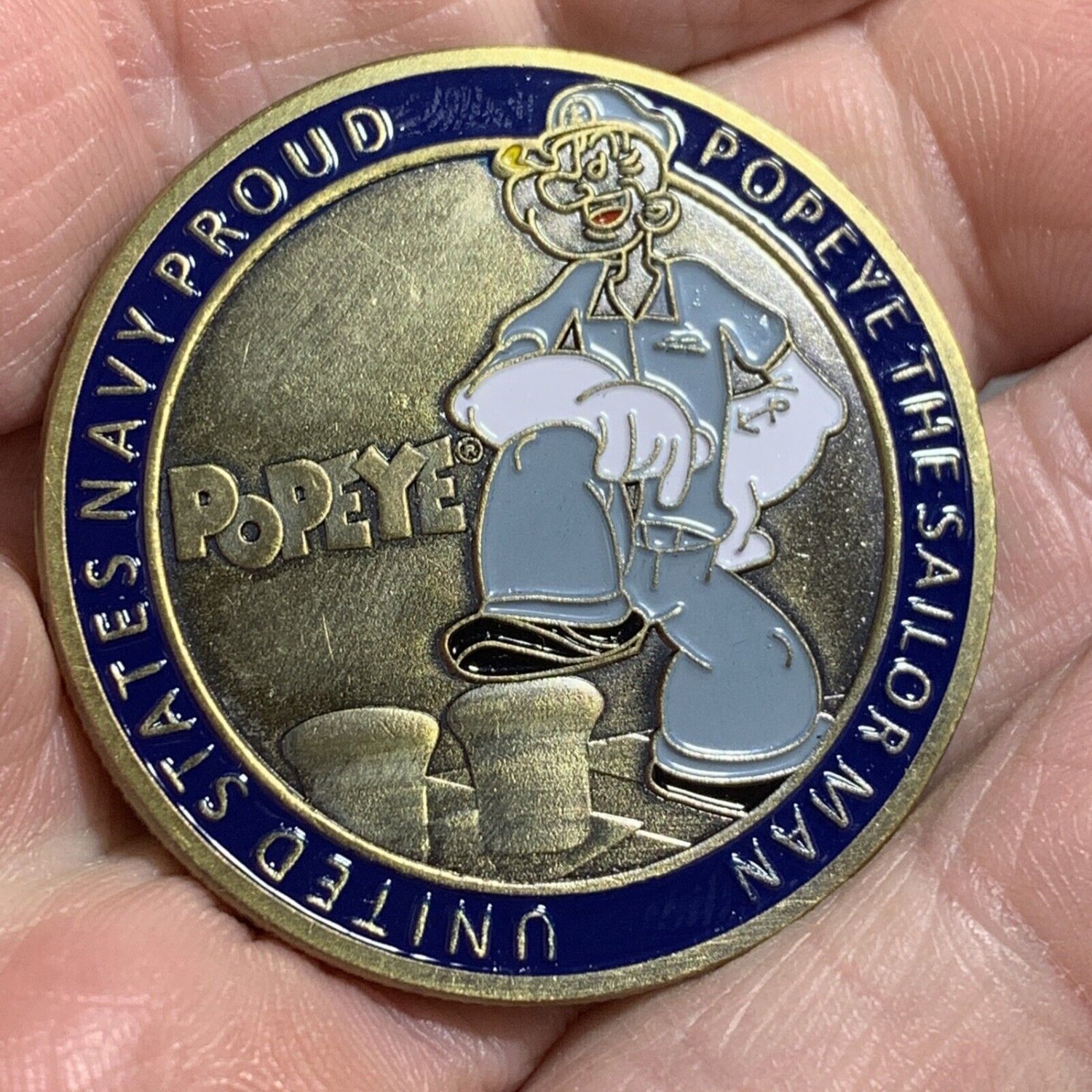 USN POPEYE US NAVY CHIEF PETTY OFFICER Challenge Coin US NAVY PROUD NEW!