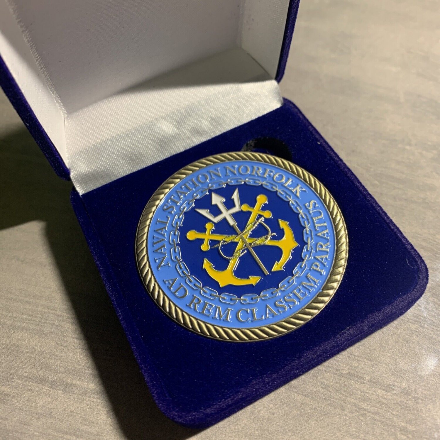 Naval Station NORFOLK CHALLENGE COIN LARGE 2" Virginia Beach USA US NAS ...