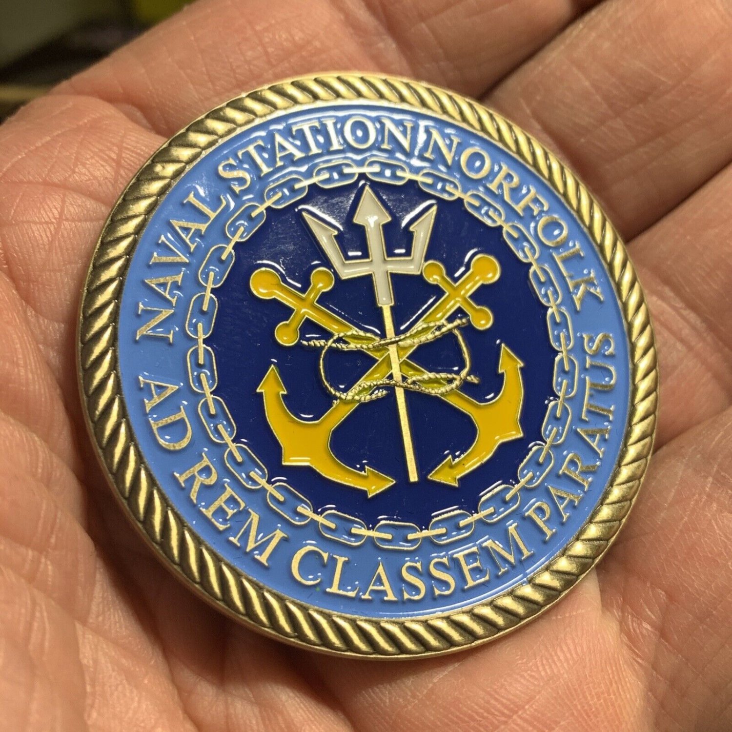 Naval Station NORFOLK CHALLENGE COIN LARGE 2" Virginia Beach USA US NAS ...