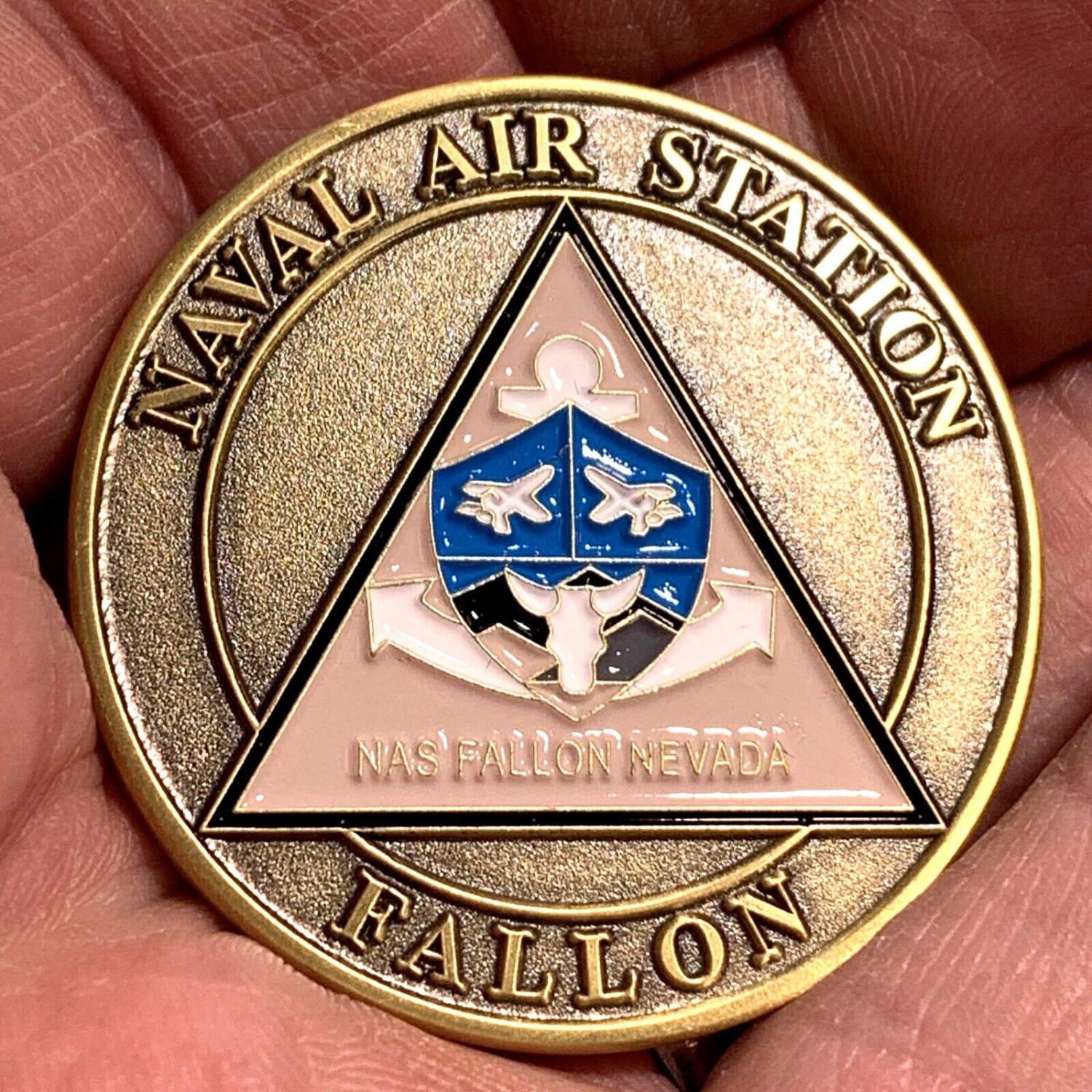 TOP GUN US Navy CHALLENGE COIN-NAS FALLON Nevada Fighter Weapons School ...