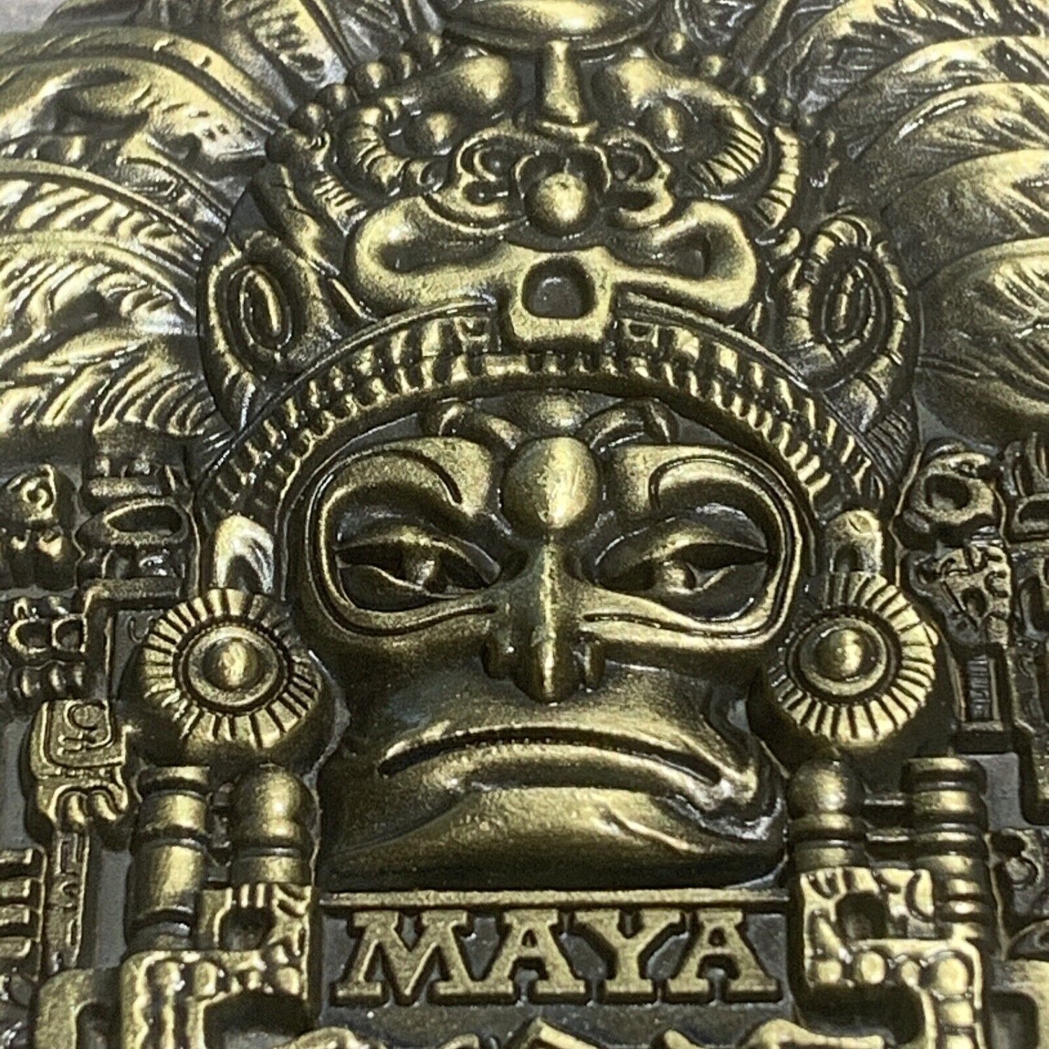 HUGE 3" AZTEC MAYAN CALENDAR-Maya Ancient Challenge Coin FAST SHIPPING!