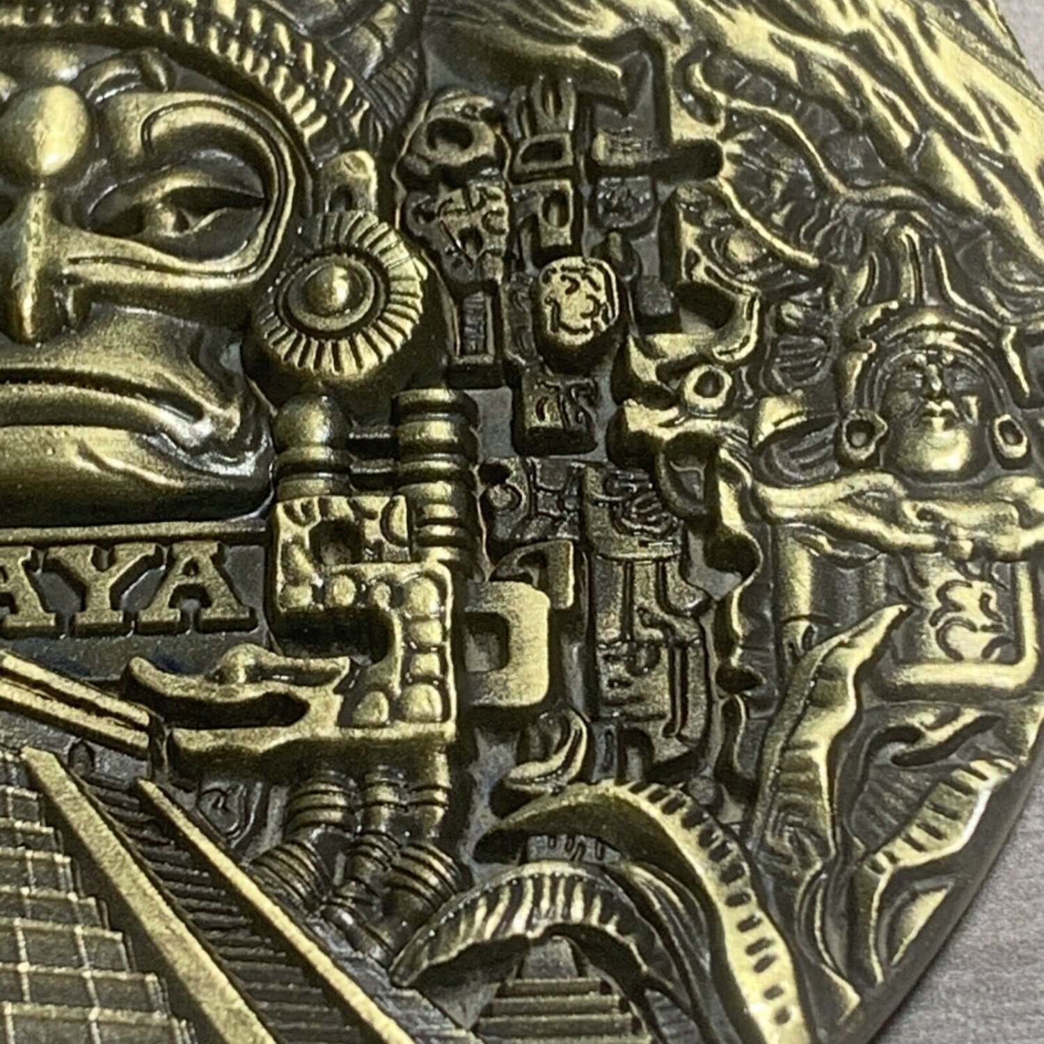 HUGE 3" AZTEC MAYAN CALENDAR-Maya Ancient Challenge Coin FAST SHIPPING!