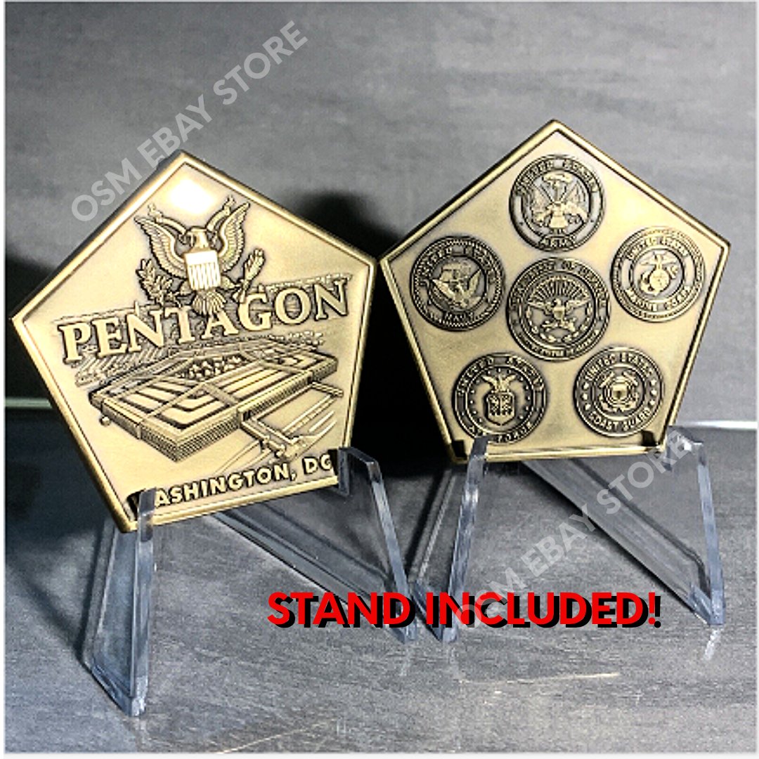 PENTAGON DOD CHALLENGE COIN BRONZE - ARMY, NAVY, AIR FORCE, MARINES