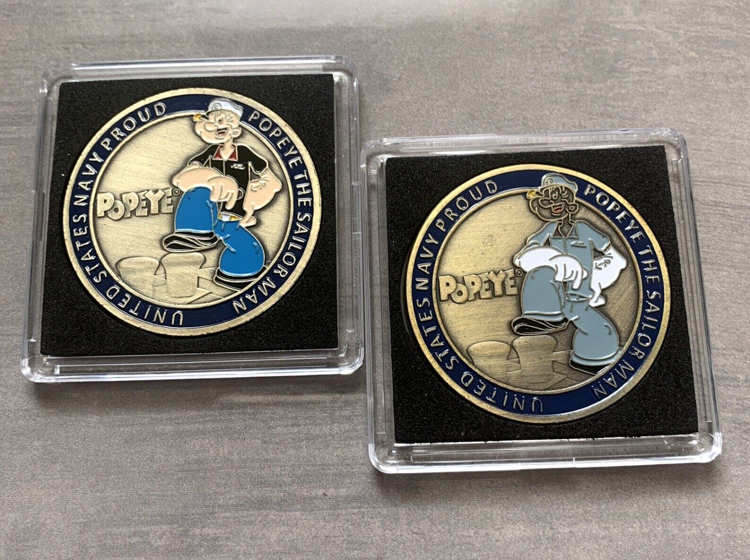 CHALLENGE COIN LOT 2 USN POPEYE US Navy Chiefs and Navy Proud-GREAT DEAL!