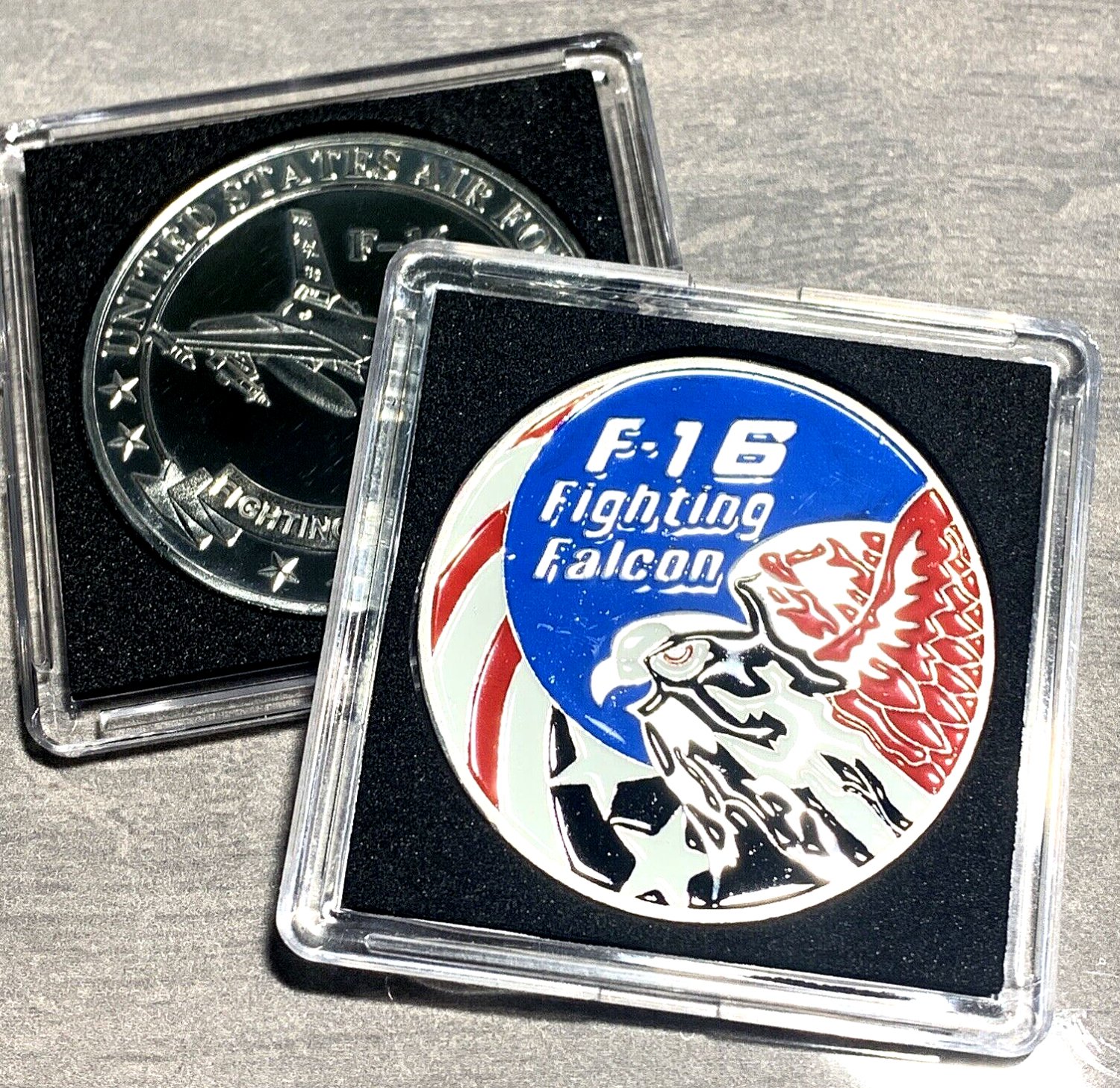 F-16 FIGHTING FALCON Challenge Coin-United States AIR FORCE USAF-w/Case