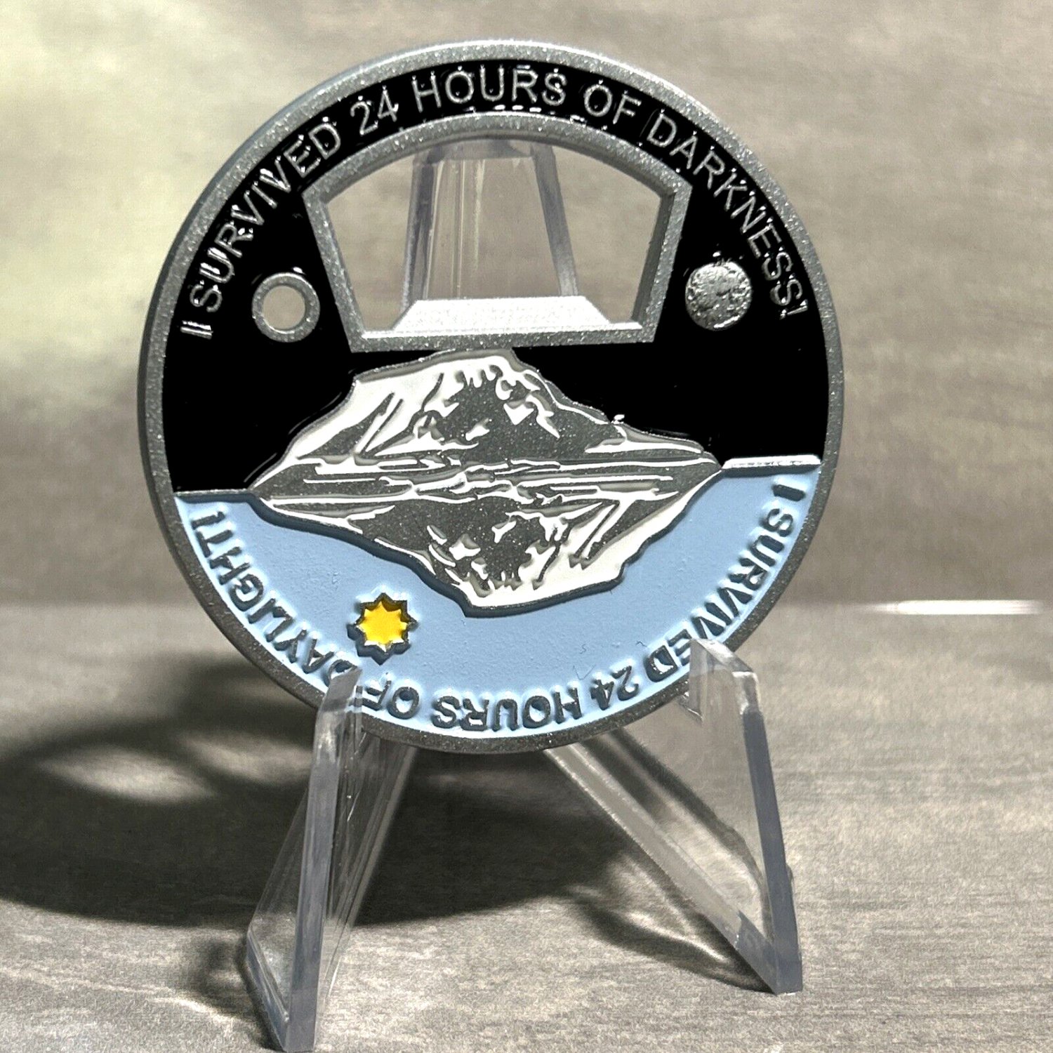 THULE AFB Challenge Coin Northernmost 2” Greenland Space Force w Stand