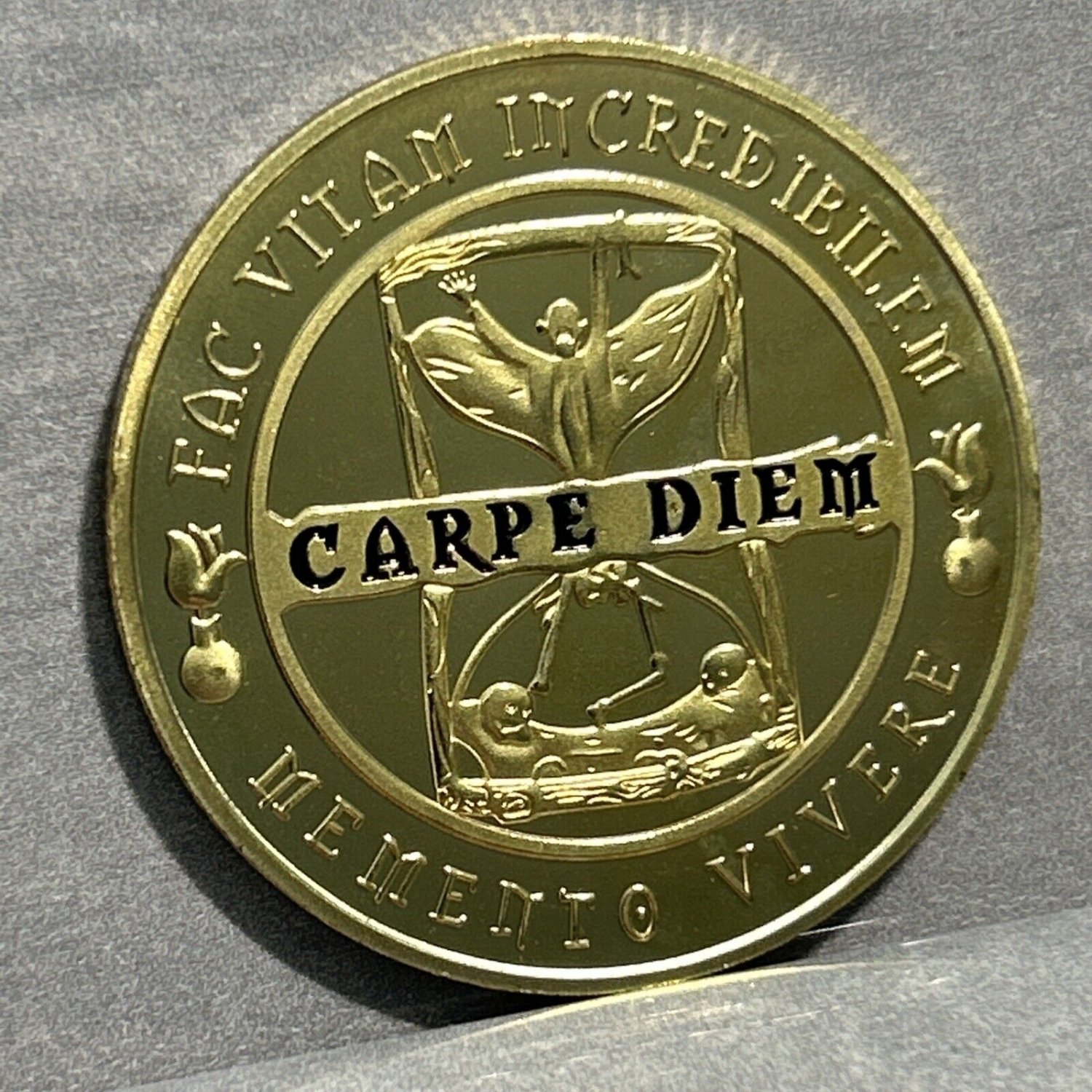 Tempus Fugit Memento Mori Challenge Coin Skull CAPRE DIEM Coin IN STOCK ...