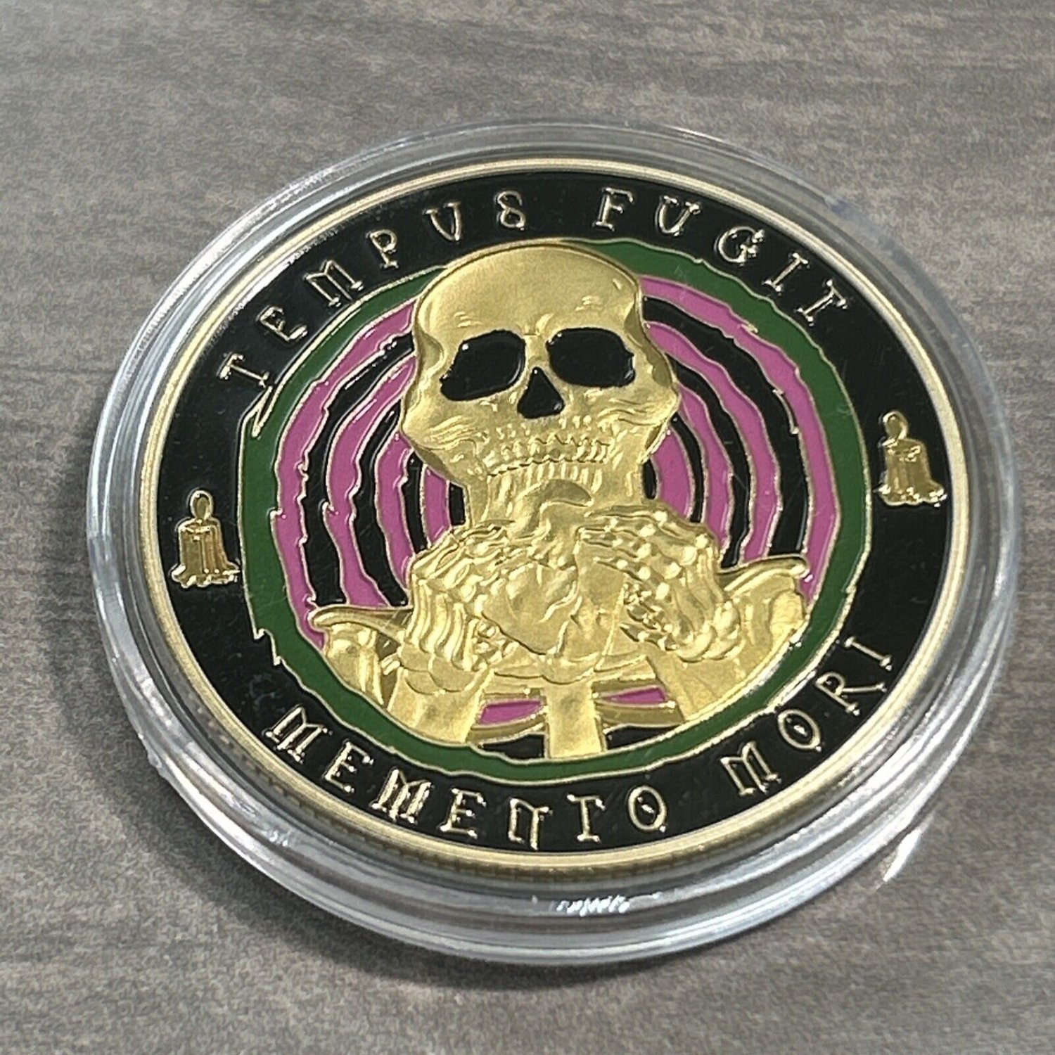 Tempus Fugit Memento Mori Challenge Coin Skull CAPRE DIEM Coin IN STOCK ...
