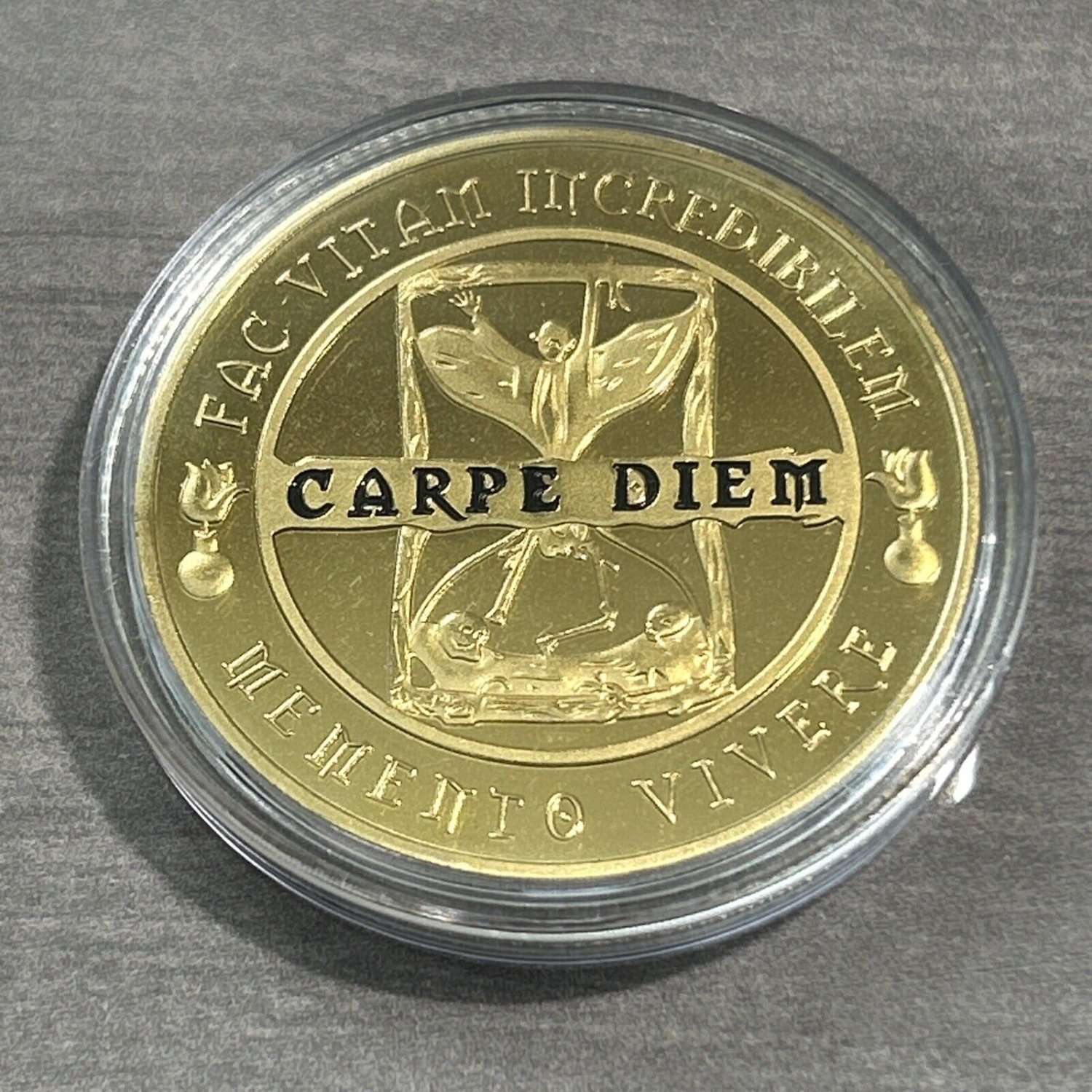 Tempus Fugit Memento Mori Challenge Coin Skull CAPRE DIEM Coin IN STOCK ...