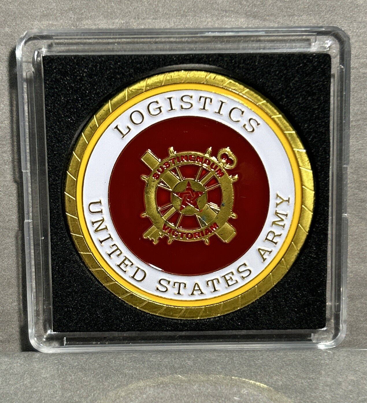 US ARMY LOGISTICS Challenge Coin with case-SHIPS WITIN 24 HRS!