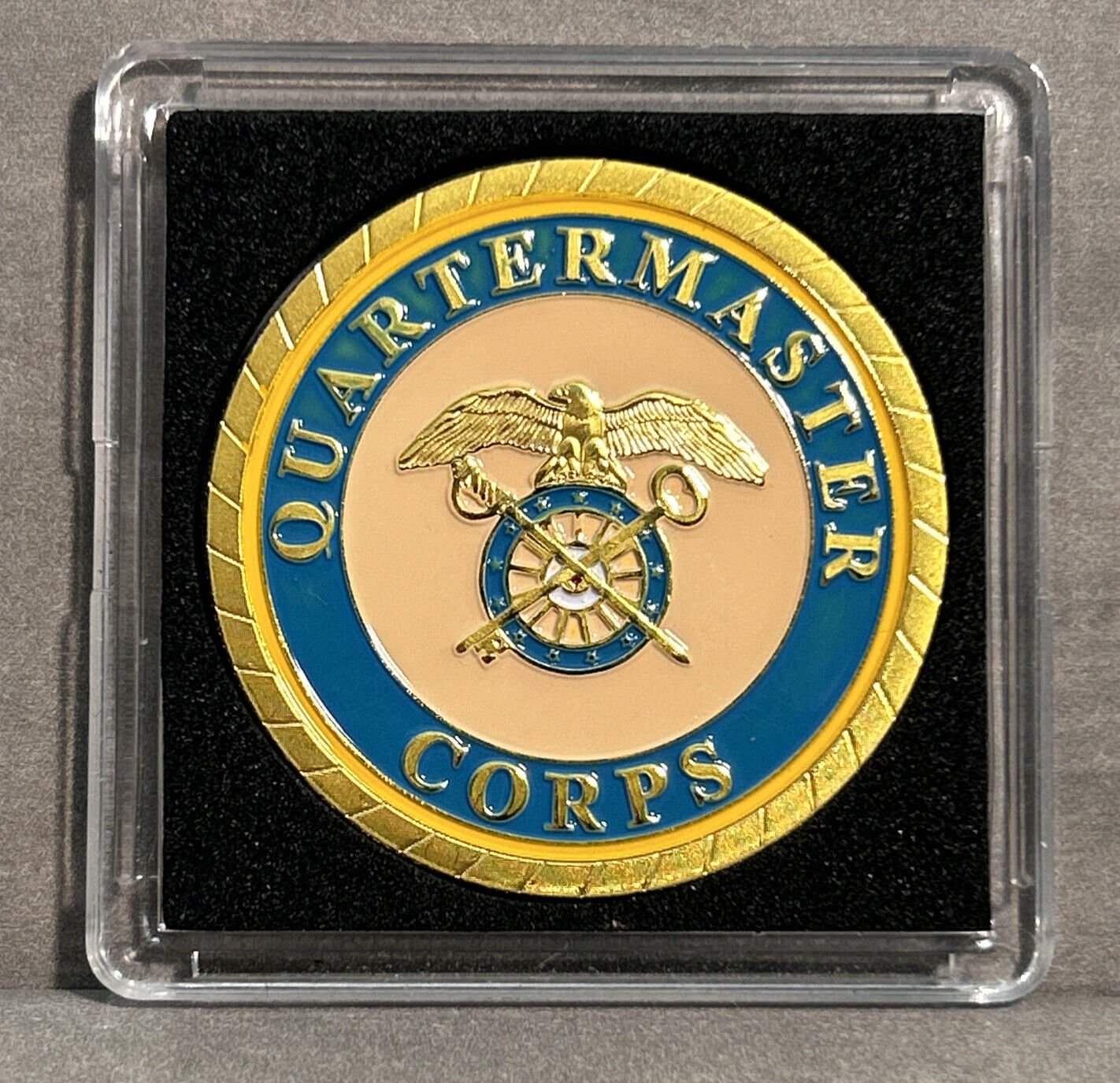 US ARMY QUARTERMASTER Challenge Coin with case-SHIPS WITIN 24 HRS!