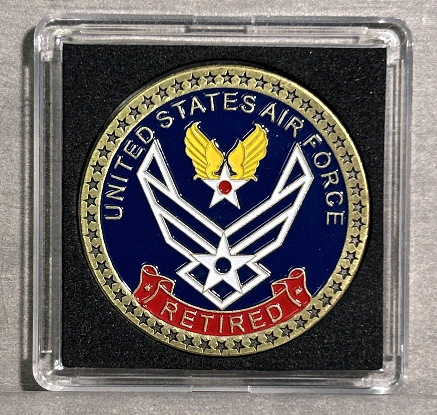 USAF VETERAN RETIRED Challenge Coin United States AIR FORCE USAF WITH CASE!