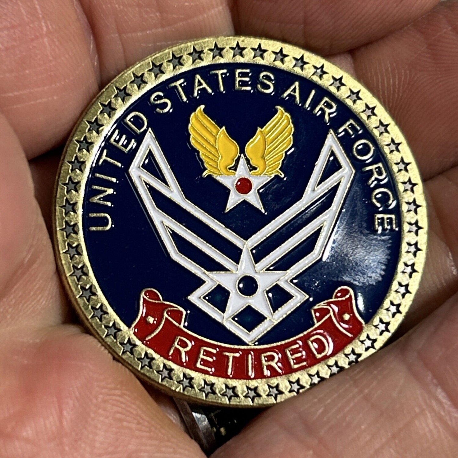 USAF VETERAN RETIRED Challenge Coin United States AIR FORCE USAF WITH CASE!