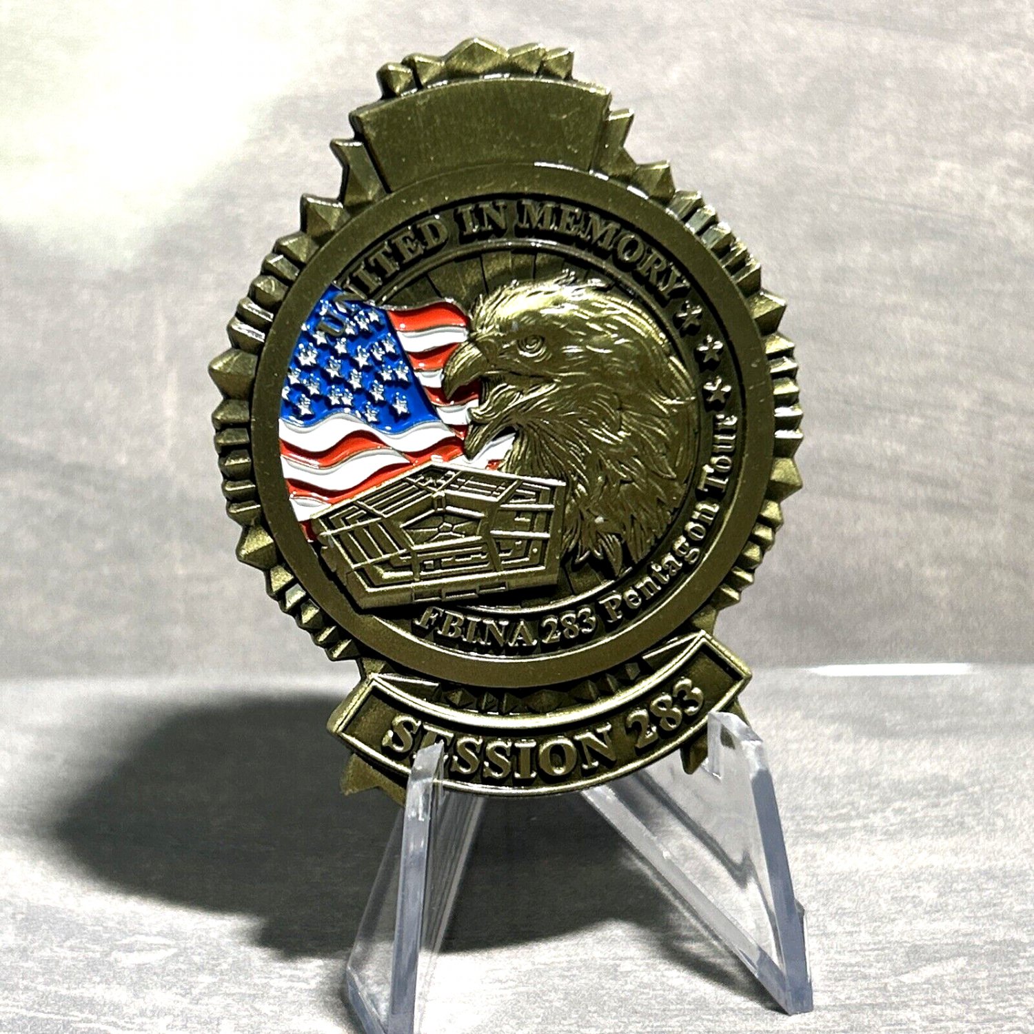 FBI Challenge Coin NATIONAL ACADEMY SESSION 283 FBINA PENTAGON TOUR 2.5"