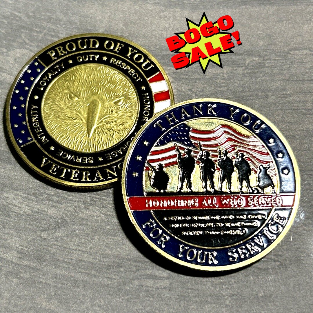 US Military VETERAN THANK YOU Challenge Coin EAGLE PROUD ARMED FORCES GV