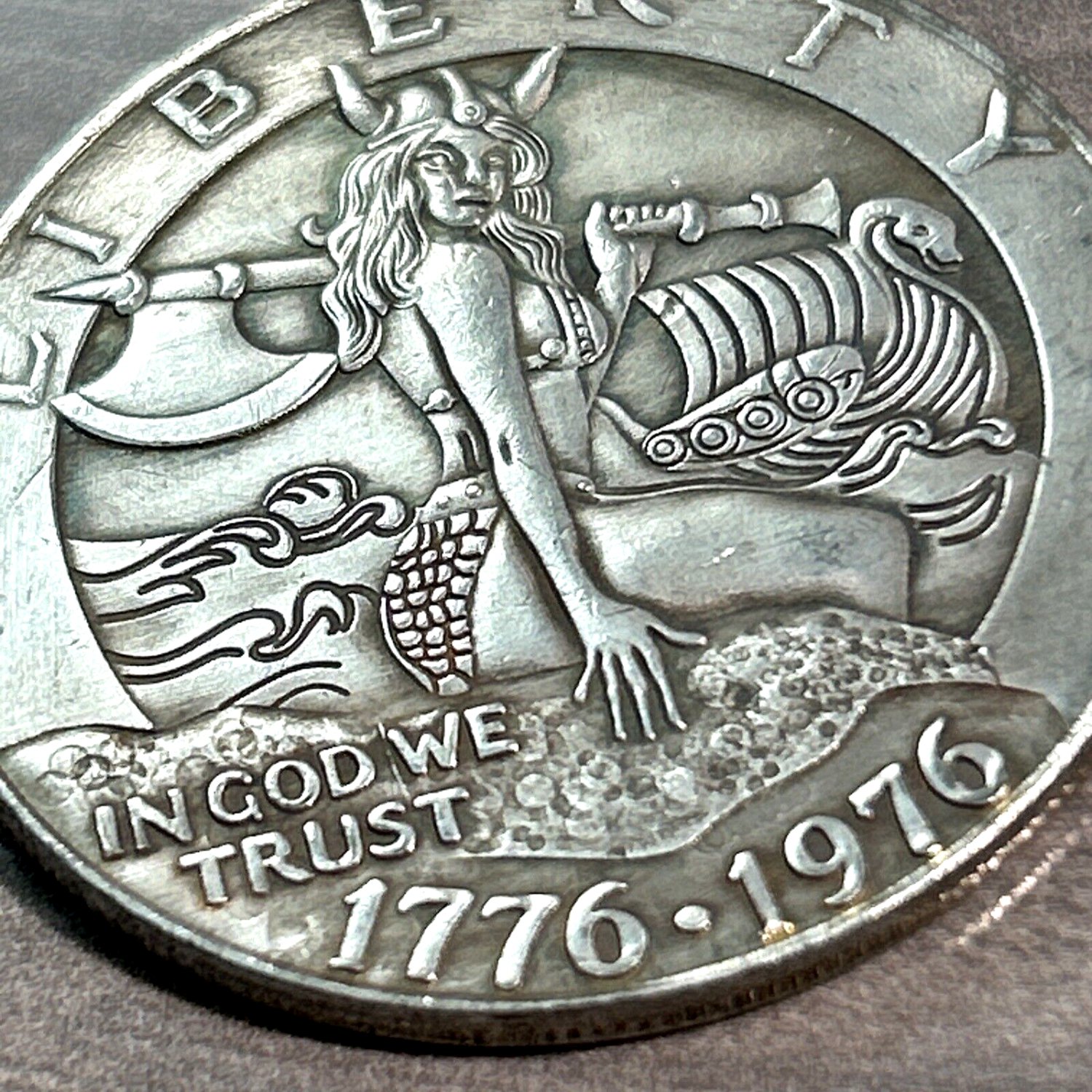 VIKING WARRIOR SEXY PINUP CLASSIC Novelty Good Luck Heads Tails ...