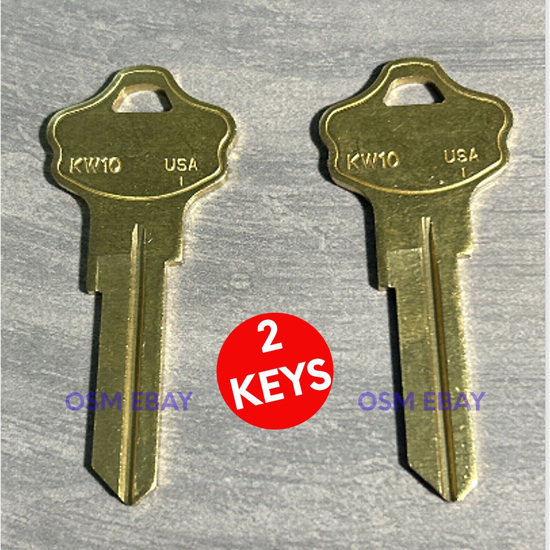 KW-10 Key Blank ILCO 2 PACK BRASS REAL ESTATE-LANDLORD HOME OR OFFICE USE