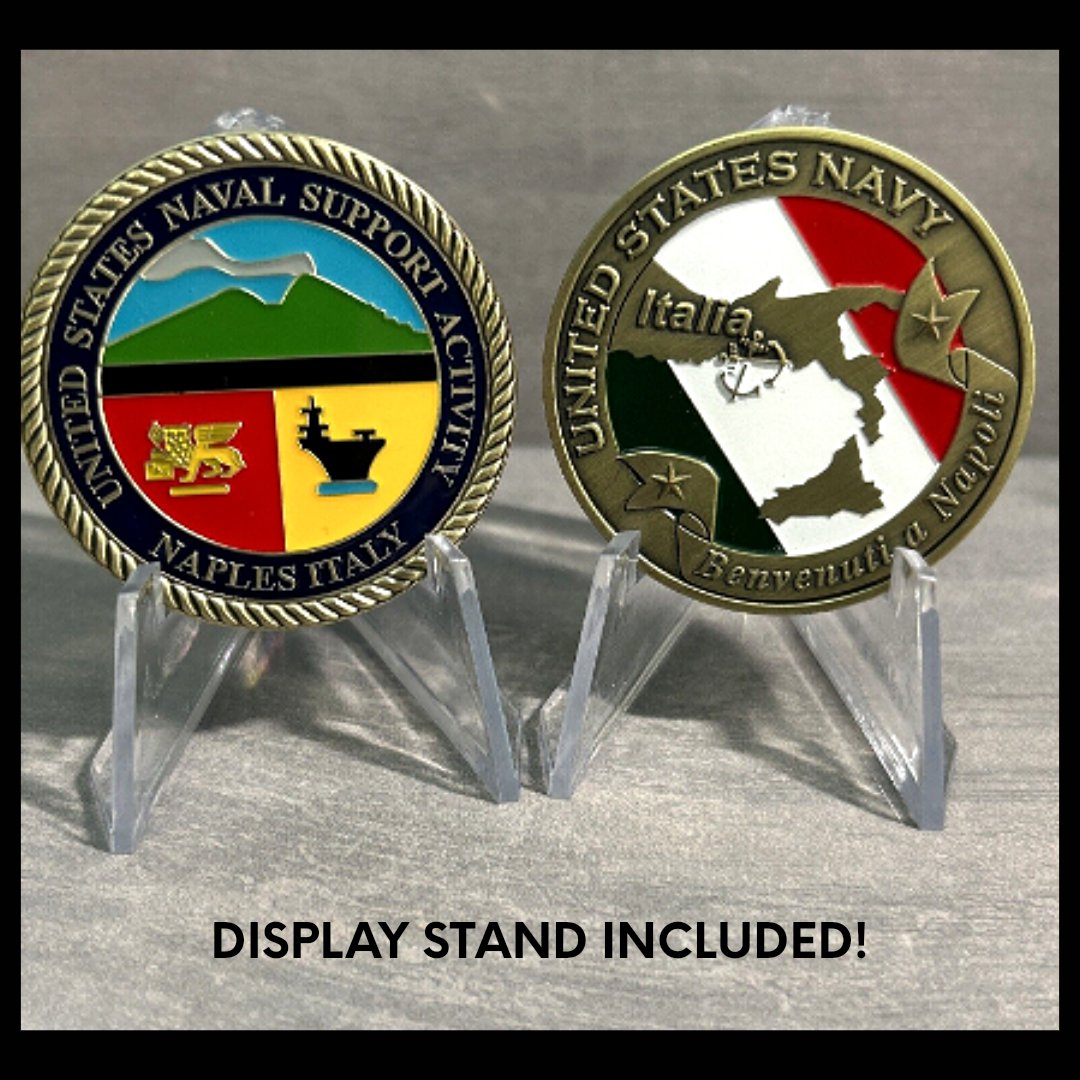 US Naval Support Activity (NSA)-Naples Italy CHALLENGE COIN Large 1.75 ...