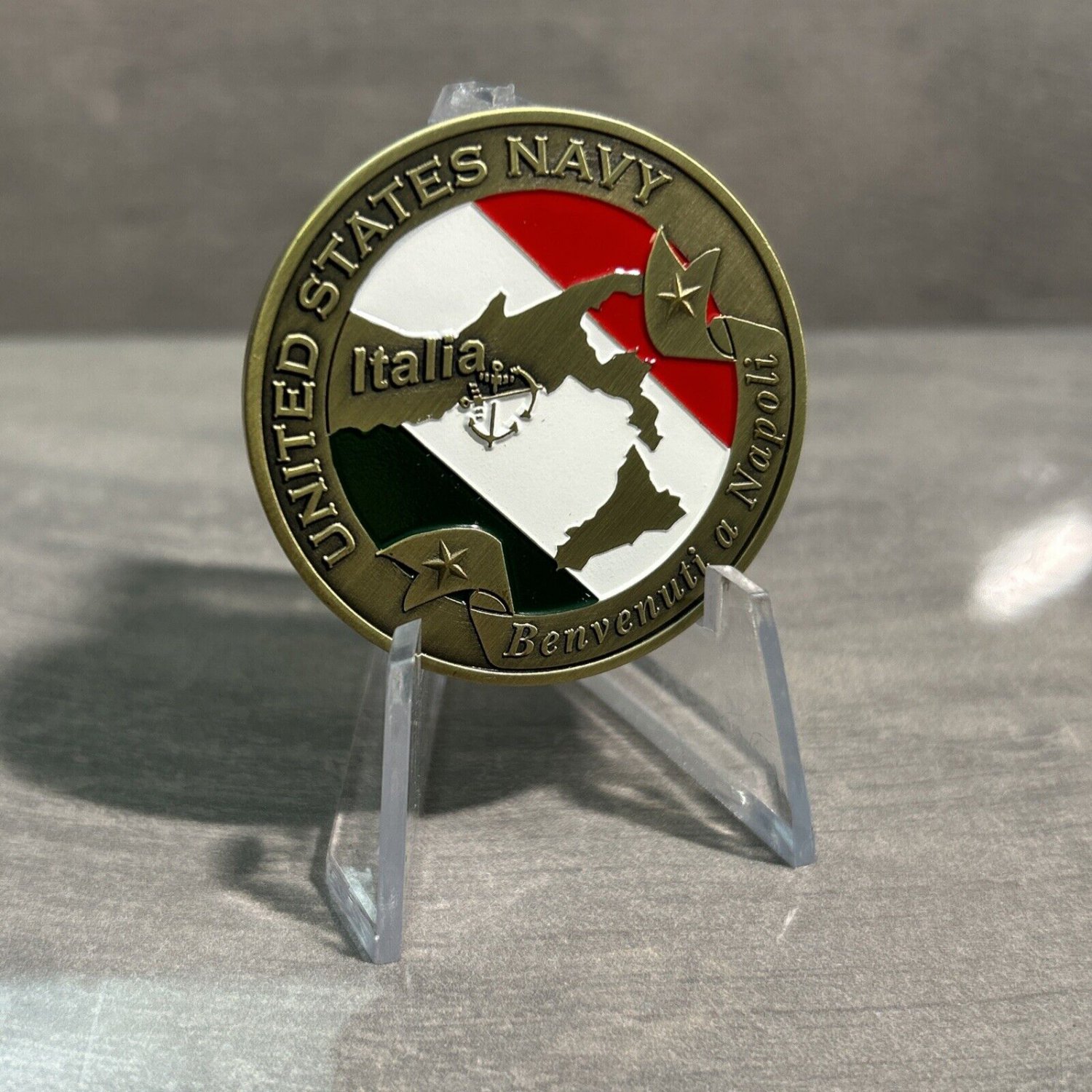 US Naval Support Activity (NSA)-Naples Italy CHALLENGE COIN Large 1.75 ...