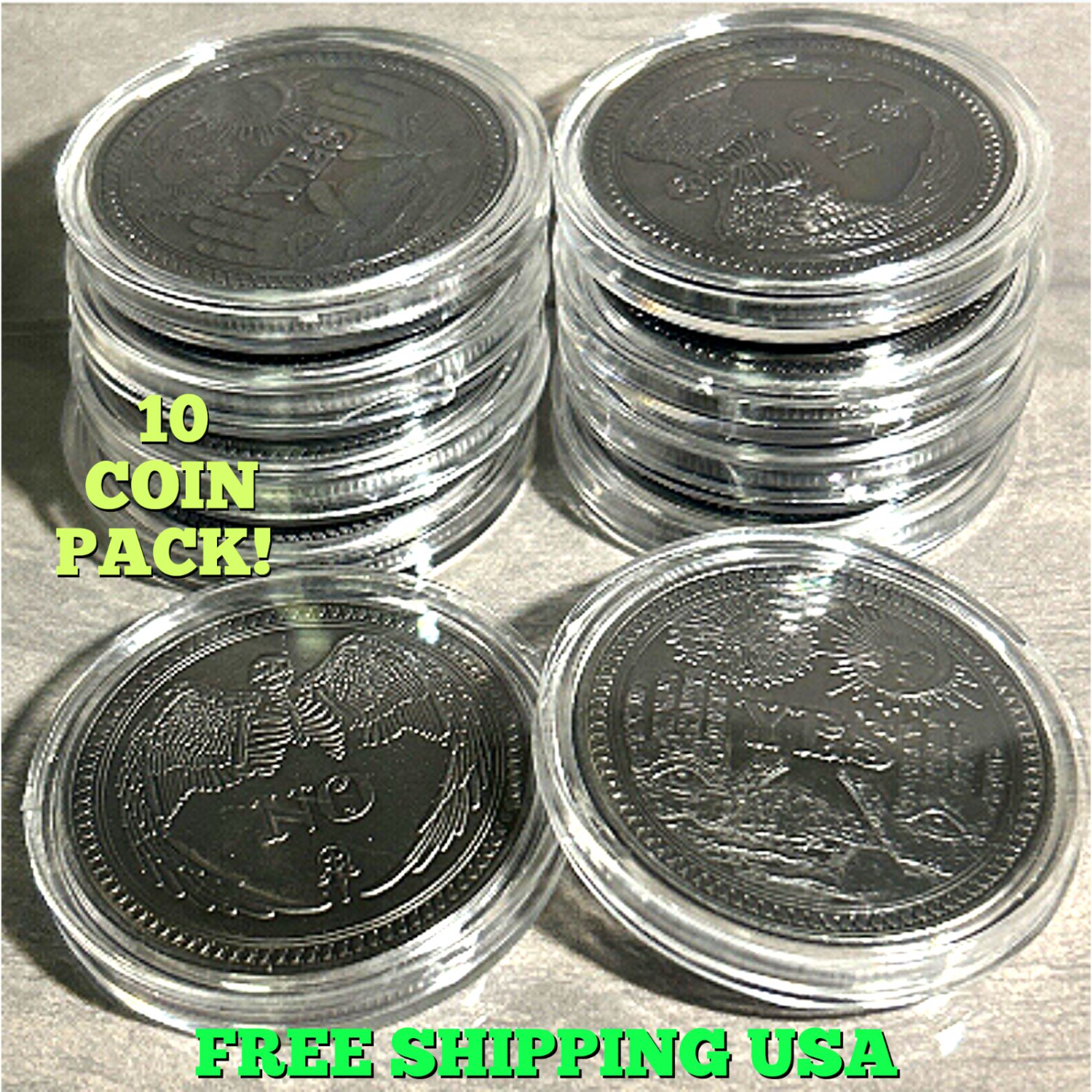 10 PACK Ouija Yes/No SKELETON Lucky Fortune Teller Flip Challenge Coin ...