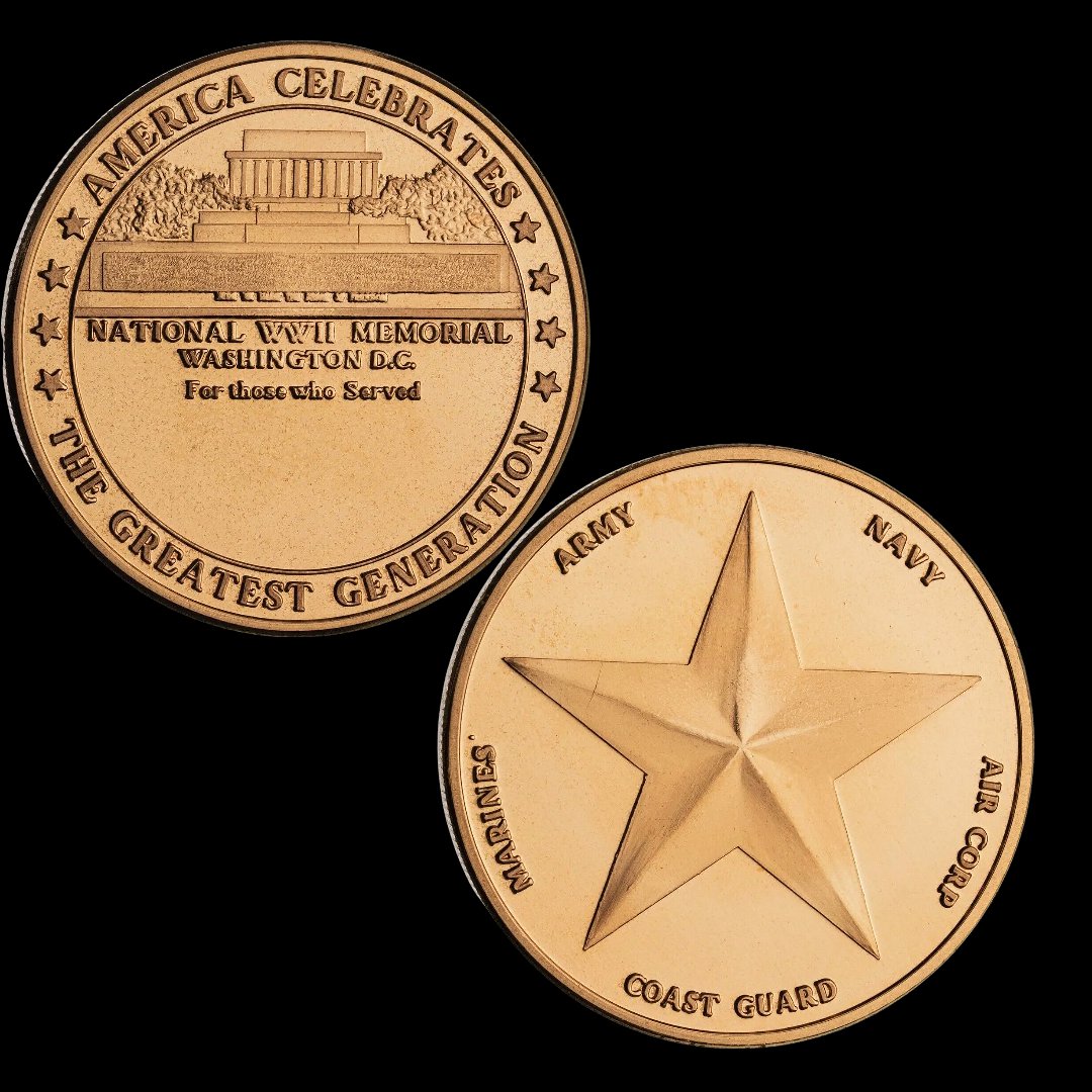 US WW2 MEMORIAL WASHINGTON DC Challenge Coin Military-USAF-USMC-USCG-US ...