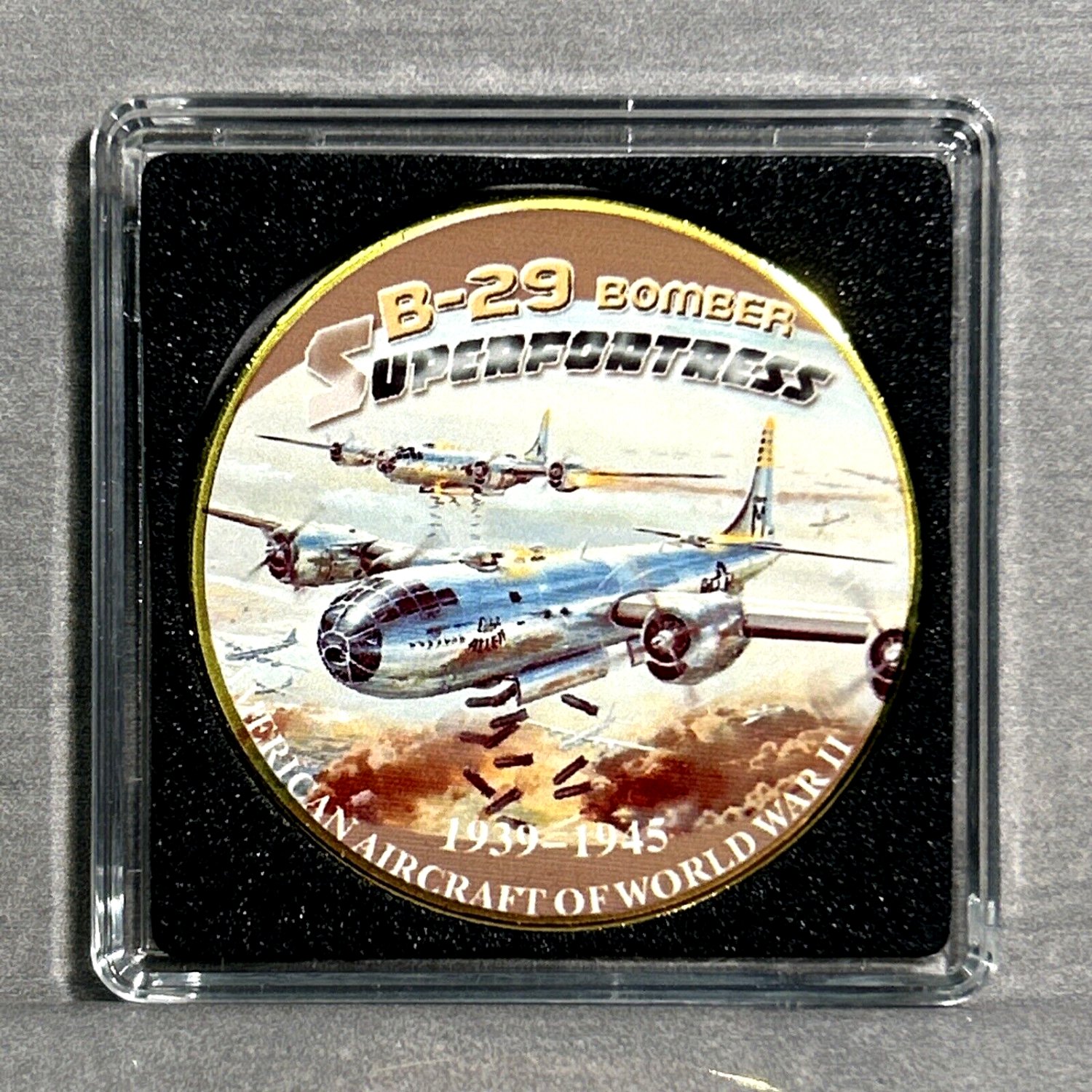 USAAF WW2 B-29 SUPERFORTRESS USA Commemorative Challenge Coin w/Case